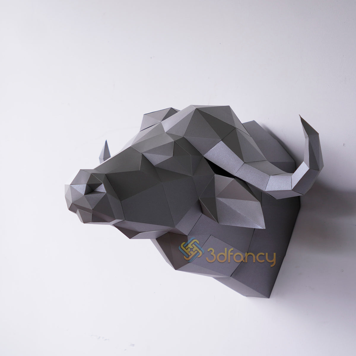 Buffalo African Head PaperCraft PDF, SVG, Studio Template – 3dfancy