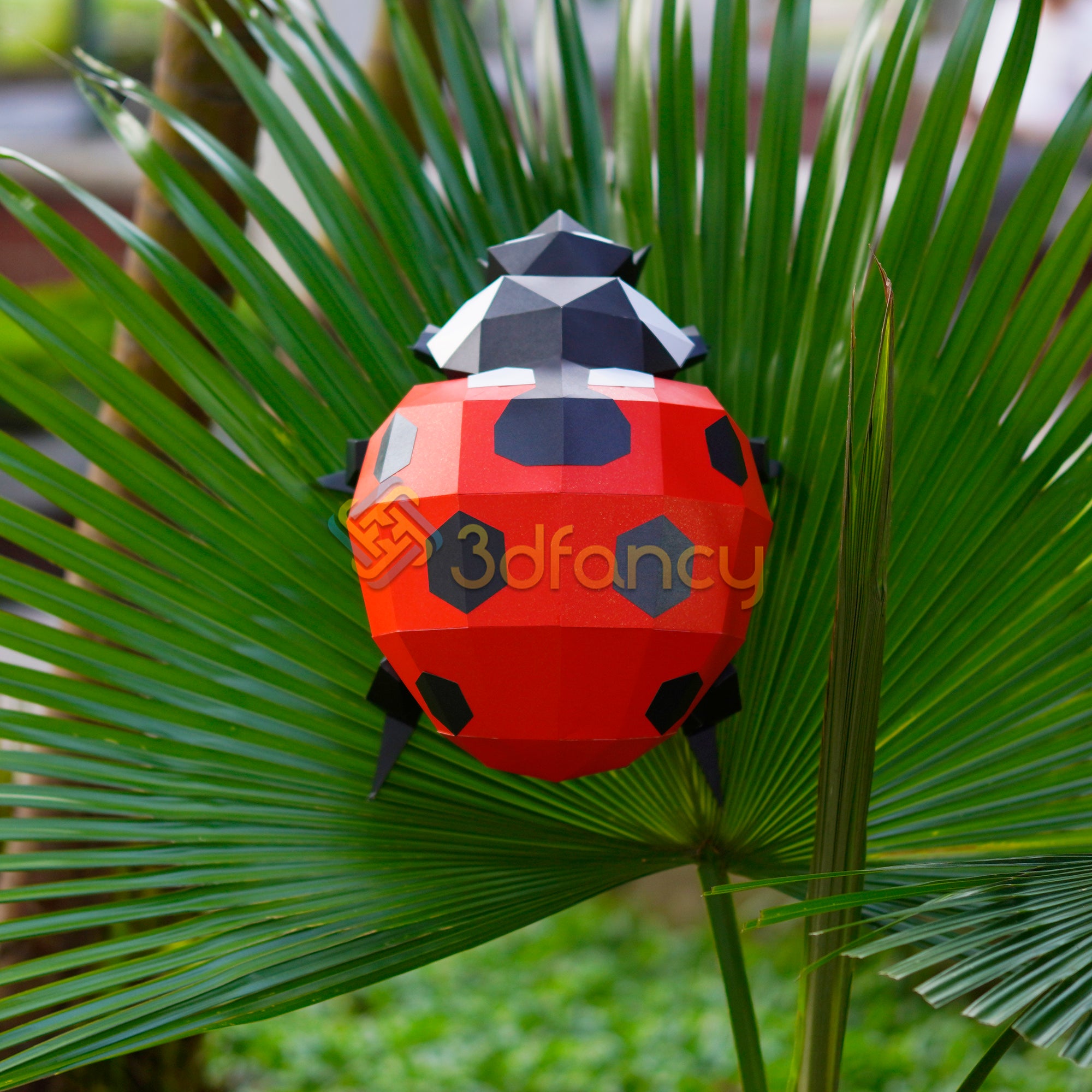 3D Ladybug Papercraft SVG PDF – DIY Insect Model for Kids, Low Poly Te ...