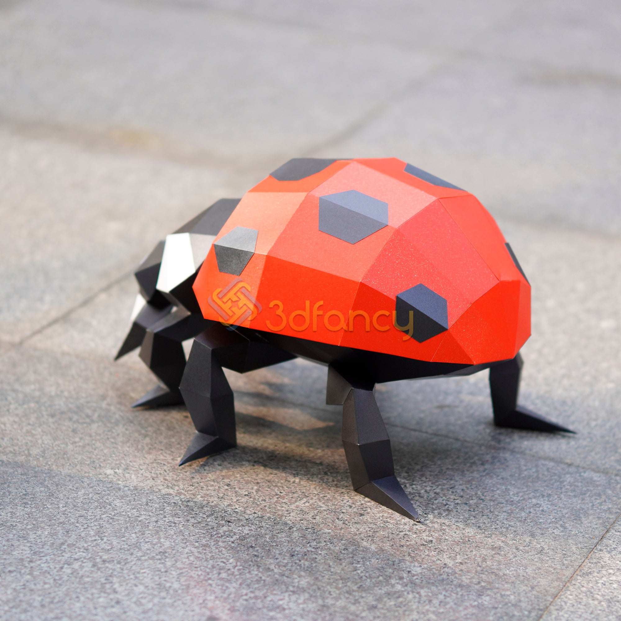 3D Ladybug Papercraft SVG PDF – DIY Insect Model for Kids, Low Poly Te ...