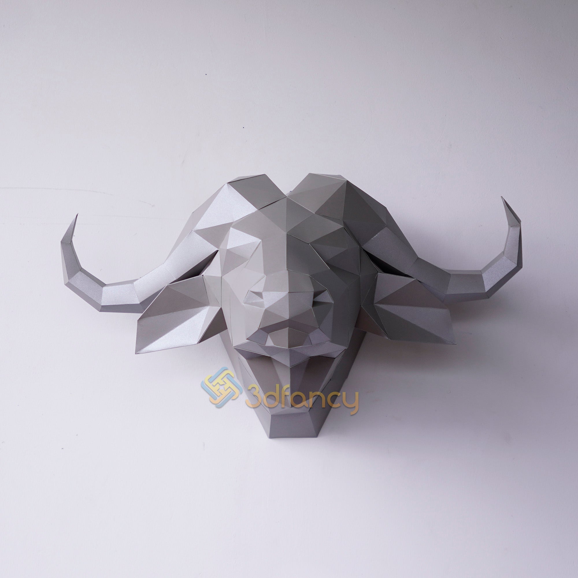 Buffalo African Head PaperCraft PDF, SVG, Studio Template – 3dfancy