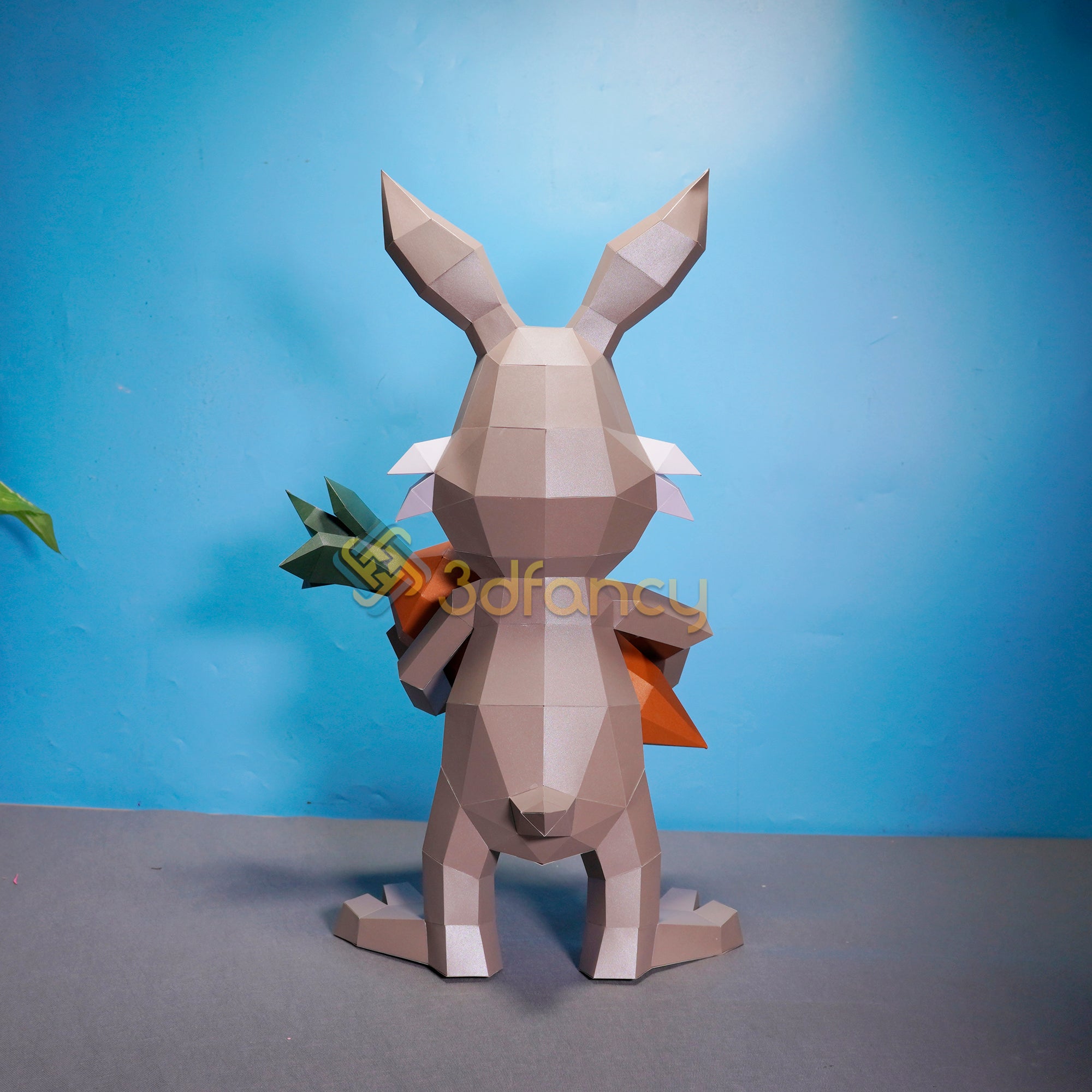 Easter Bunny Standing Holding Carrot 3D Papercraft SVG, Studio, PDF Te – 3dfancy