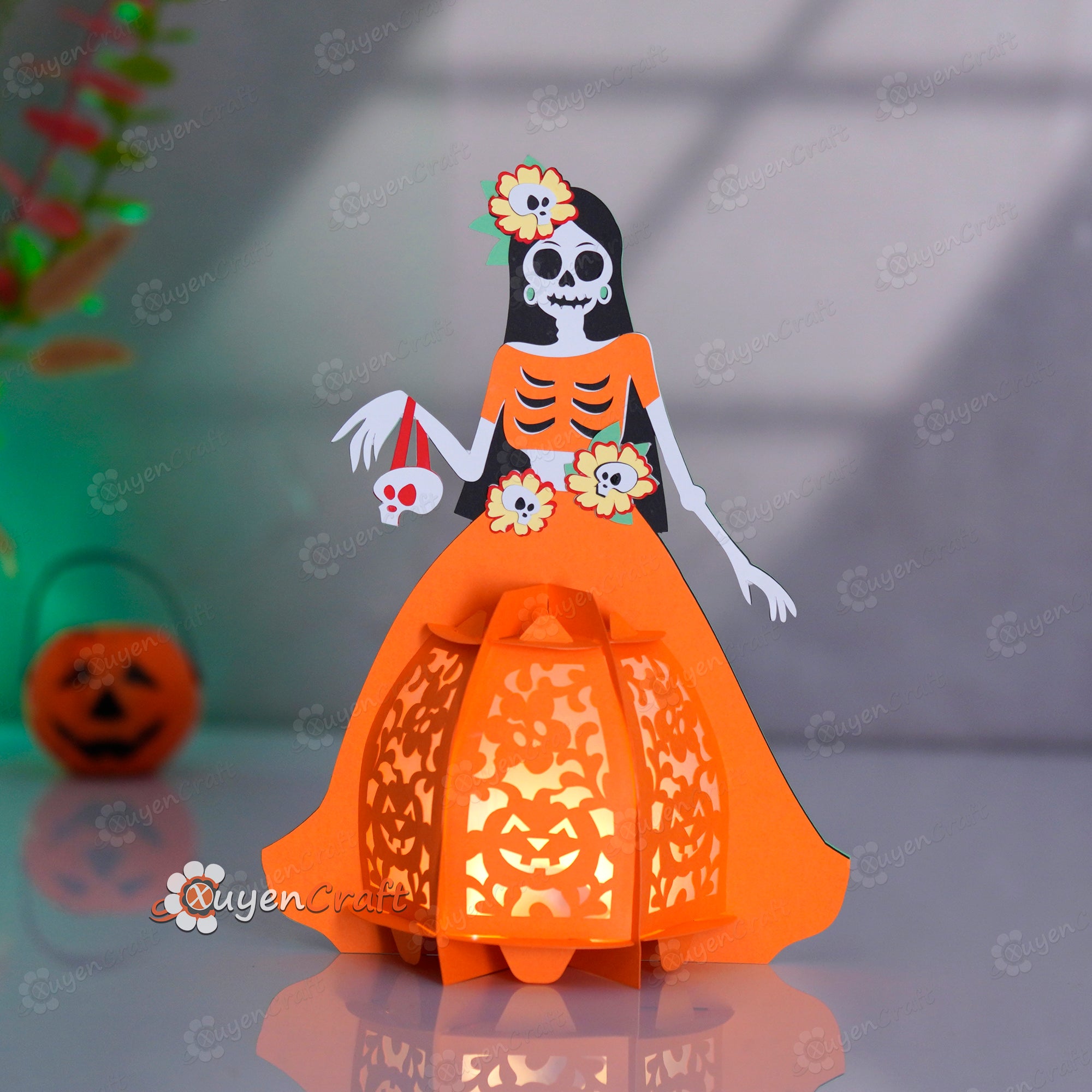 Pack 3 Catrina Lantern Templates – Halloween, Day of the Dead SVG PDF ...