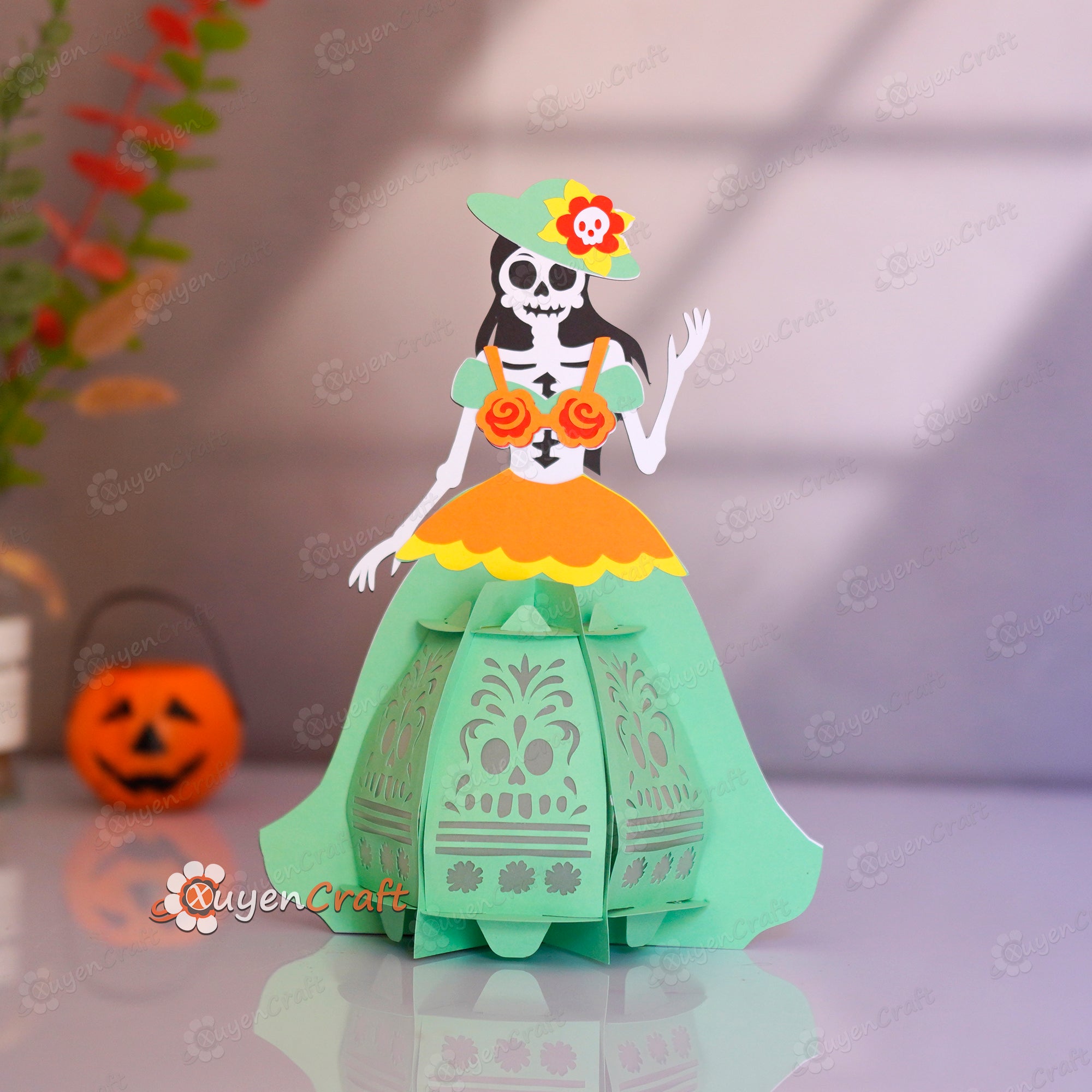Pack 3 Catrina Lantern Templates – Halloween, Day of the Dead SVG PDF ...