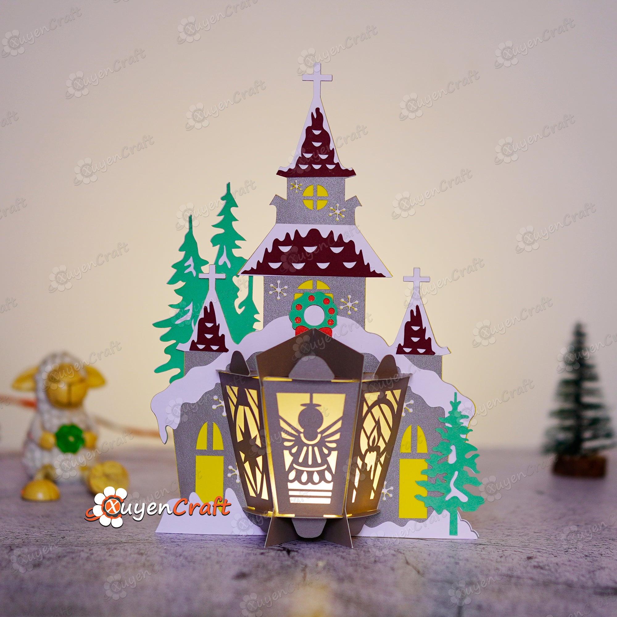 Set 3 Church Lantern SVG, Studio Templates - DIY Nativity Scene, Cruci ...