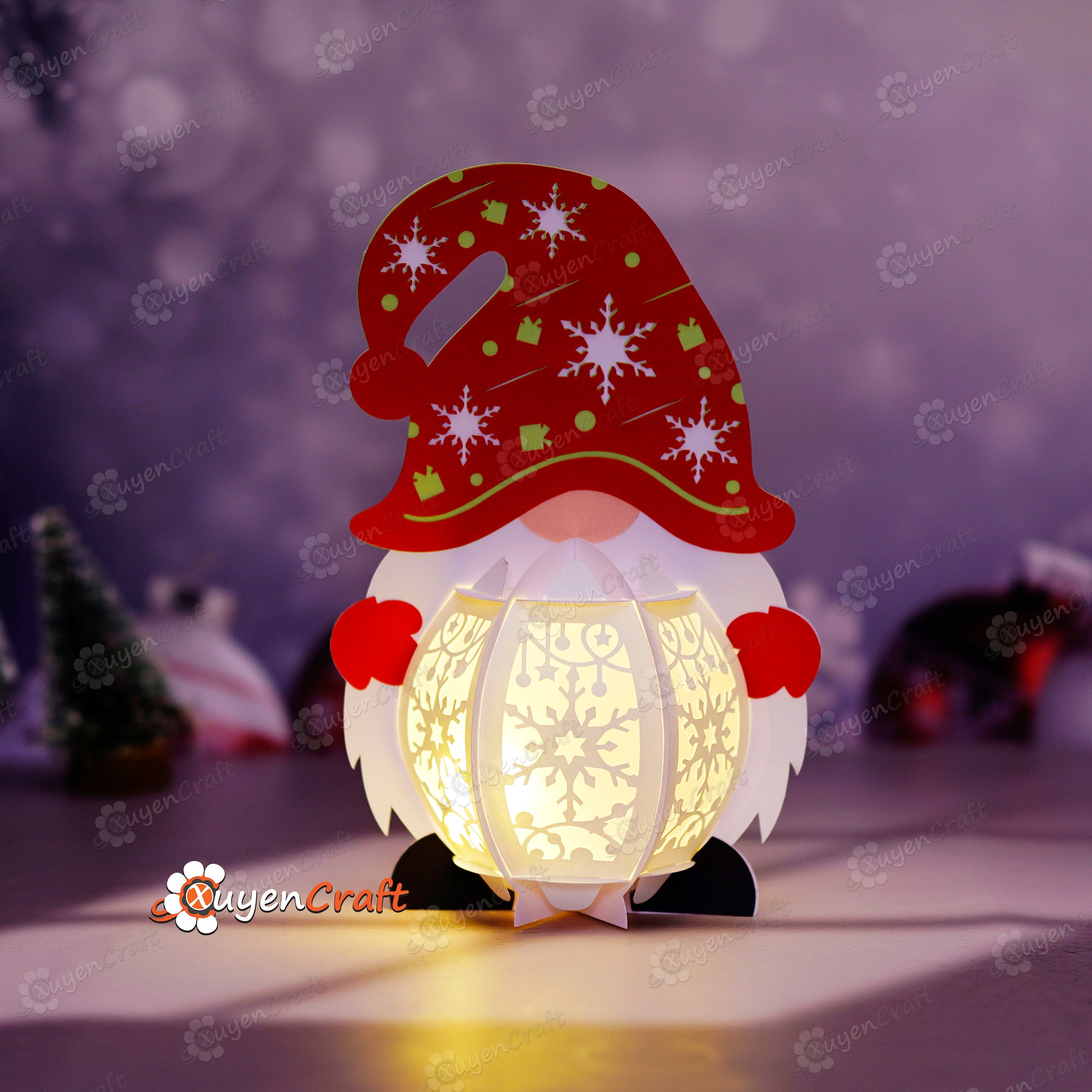 Pack 3 Gnome Lantern SVG, Studio, PDF Templates – 3dfancy