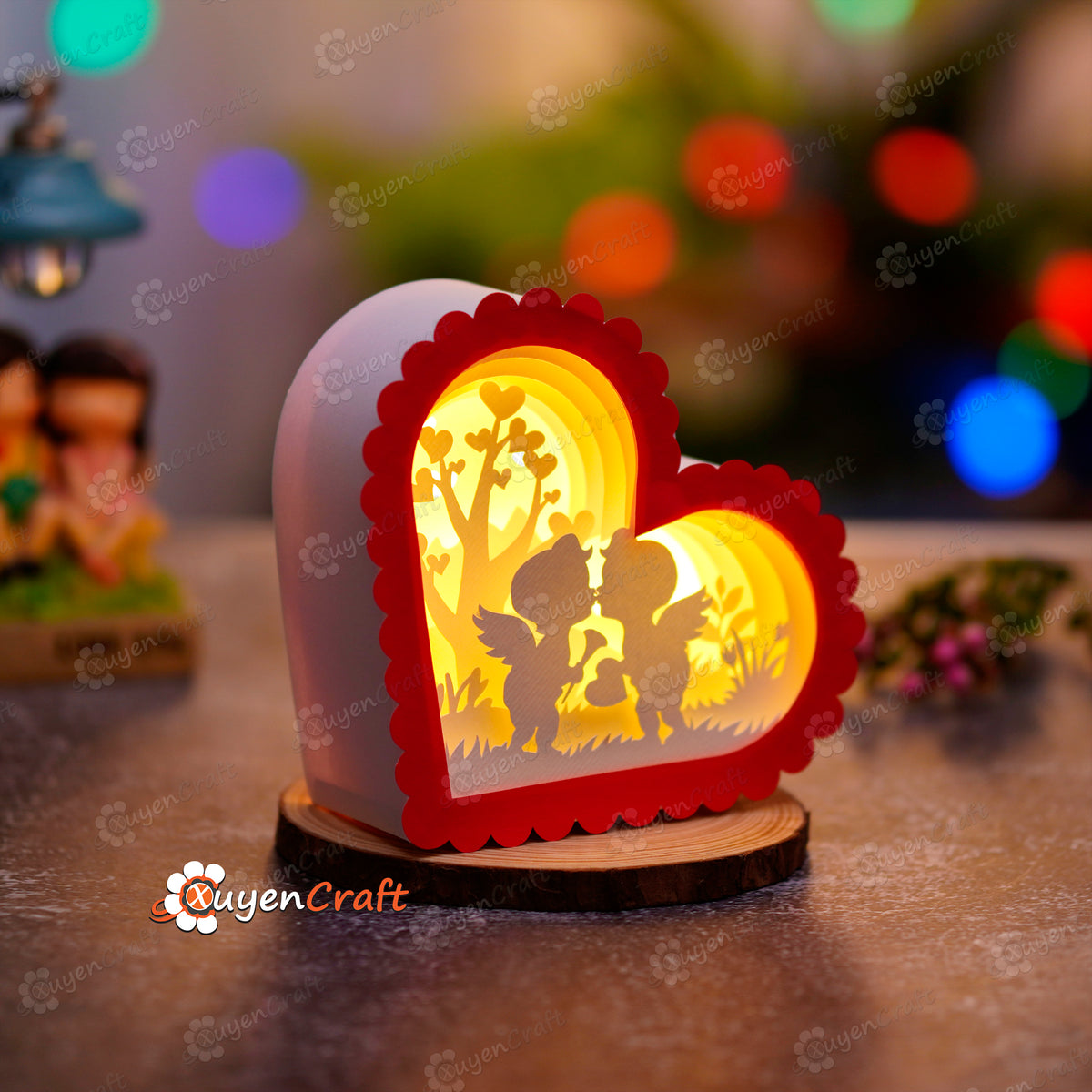 Little Angel Heart Shadow Box SVG for Cricut Project, ScanNcut - Heart ...