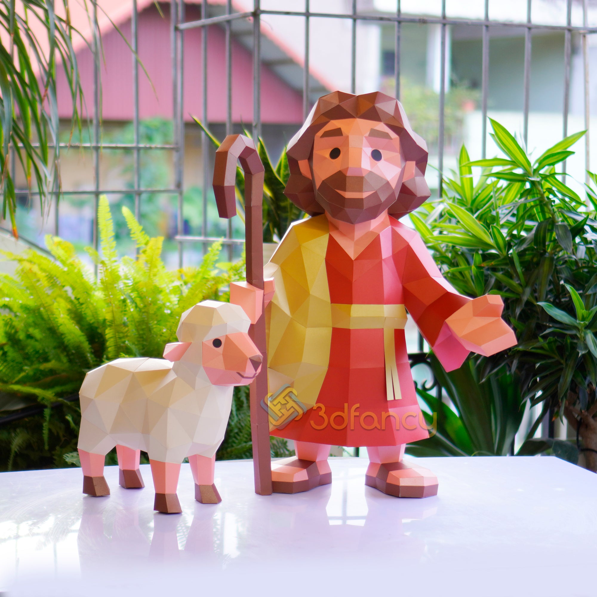 Jesus and Sheep Papercraft | The Good Shepherd 3D Model Decoration | S ...