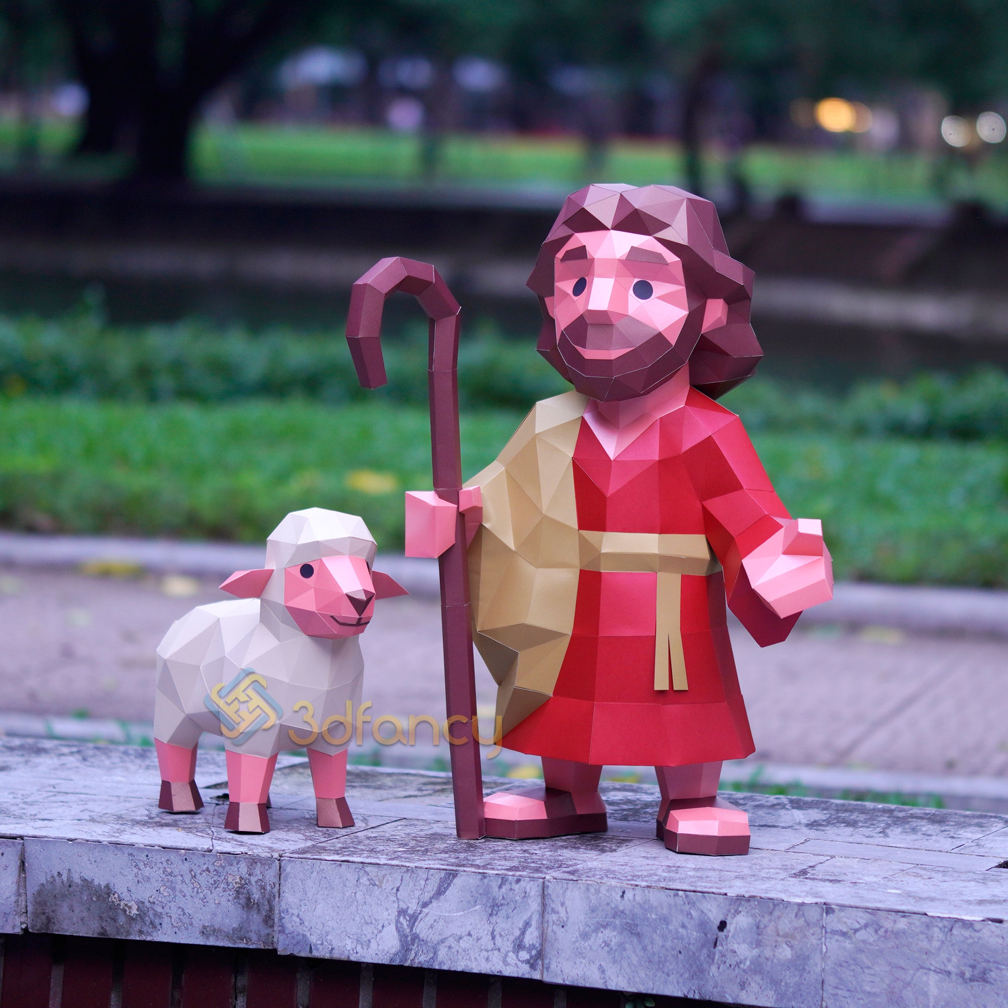 Jesus and Sheep Papercraft | The Good Shepherd 3D Model Decoration | S ...