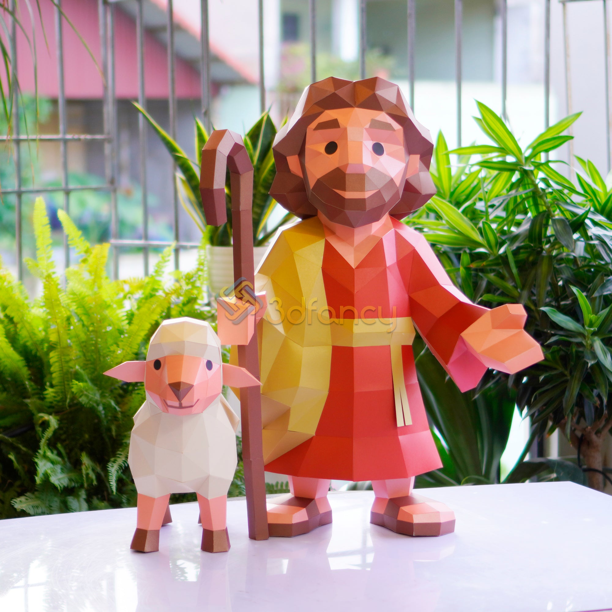 Jesus and Sheep Papercraft | The Good Shepherd 3D Model Decoration | S ...