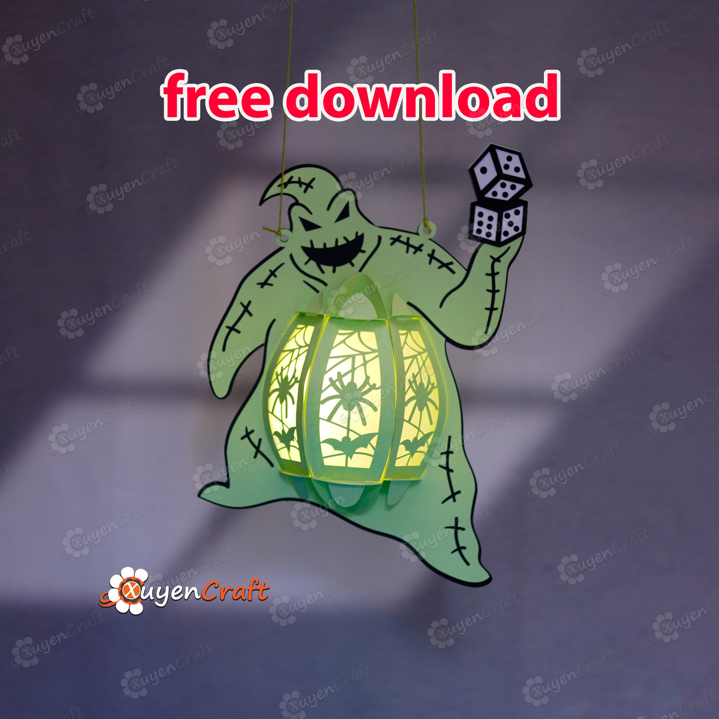 Oogie Boogie Man Lantern PDF, SVG, Studio Templates – 3dfancy