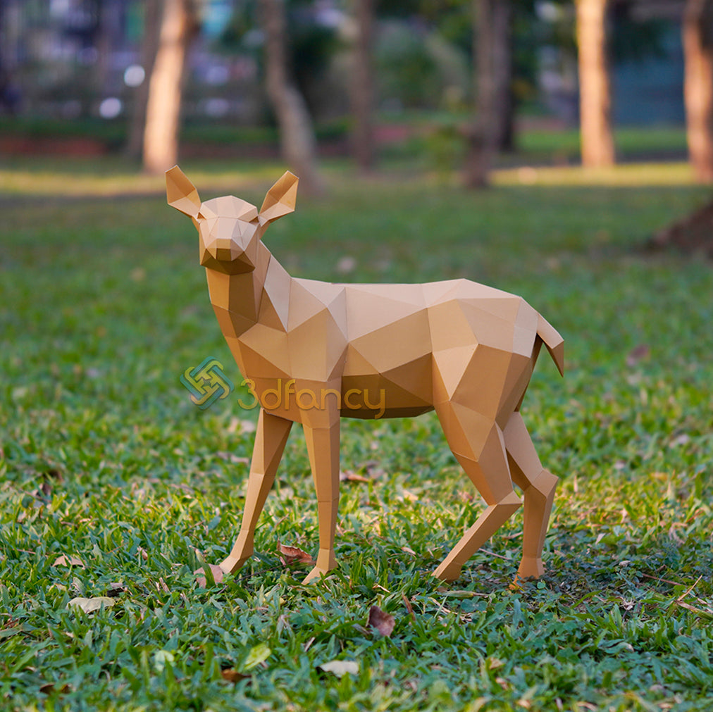 Papercraft Couple Deer PDF, SVG, Studio Template – 3dfancy