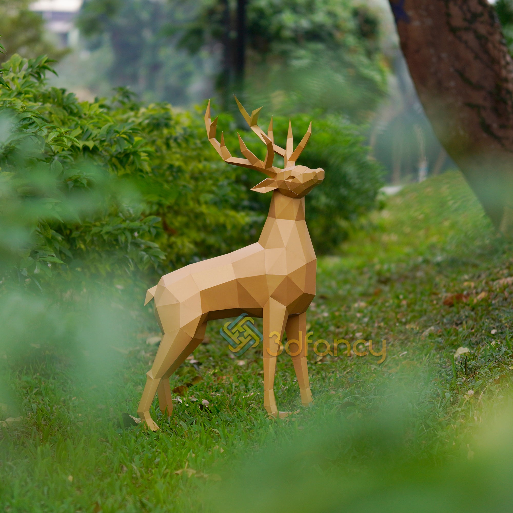 Papercraft Couple Deer PDF, SVG, Studio Template – 3dfancy