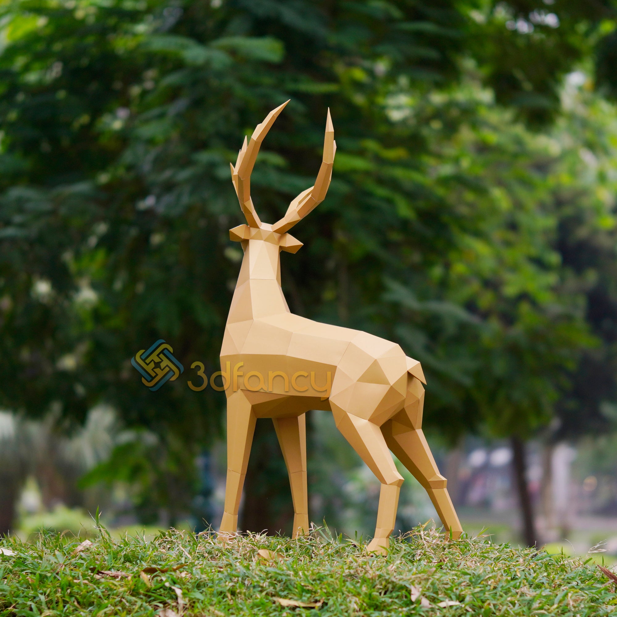 Papercraft Standing Deer PDF, SVG, Studio Template – 3dfancy