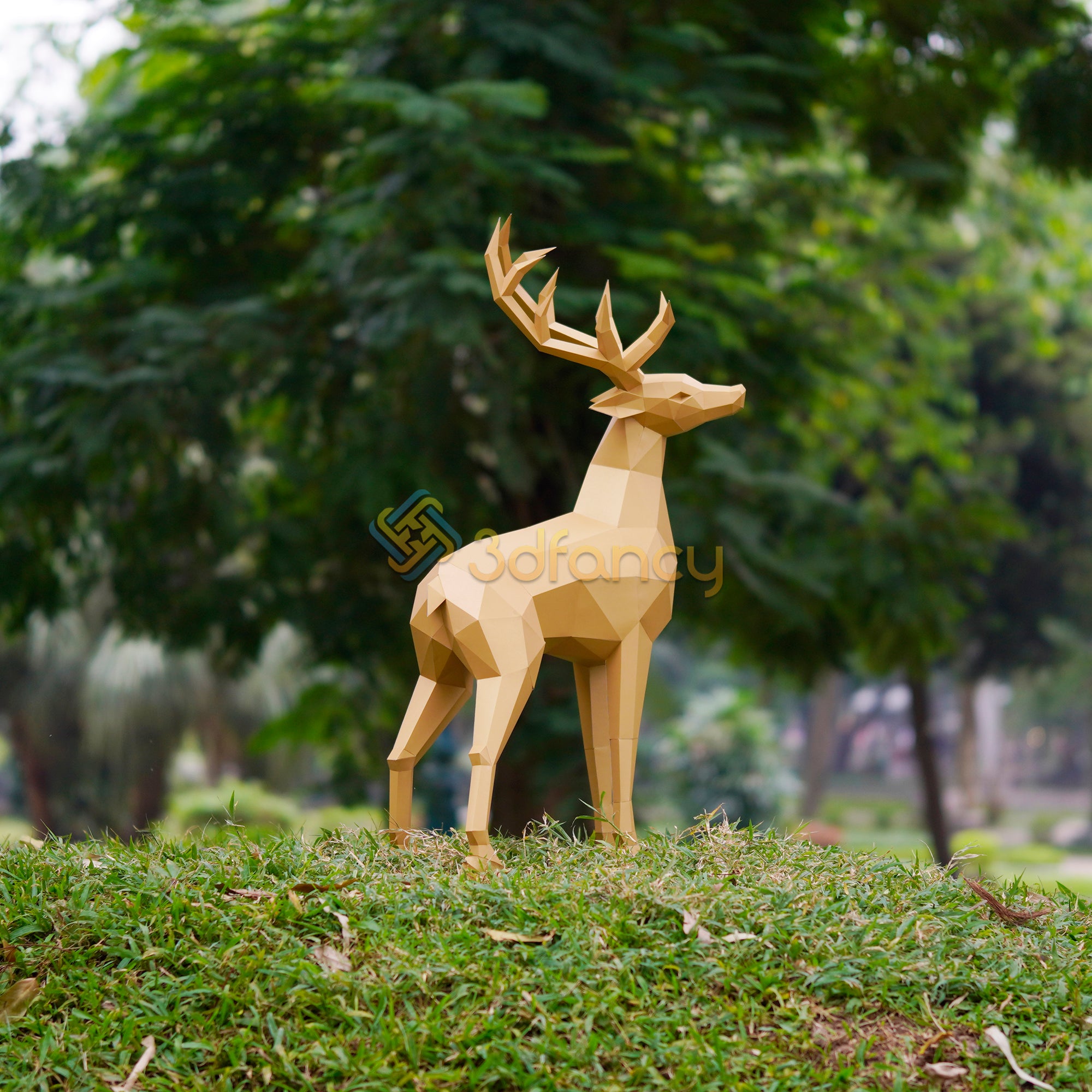 Papercraft Standing Deer PDF, SVG, Studio Template – 3dfancy