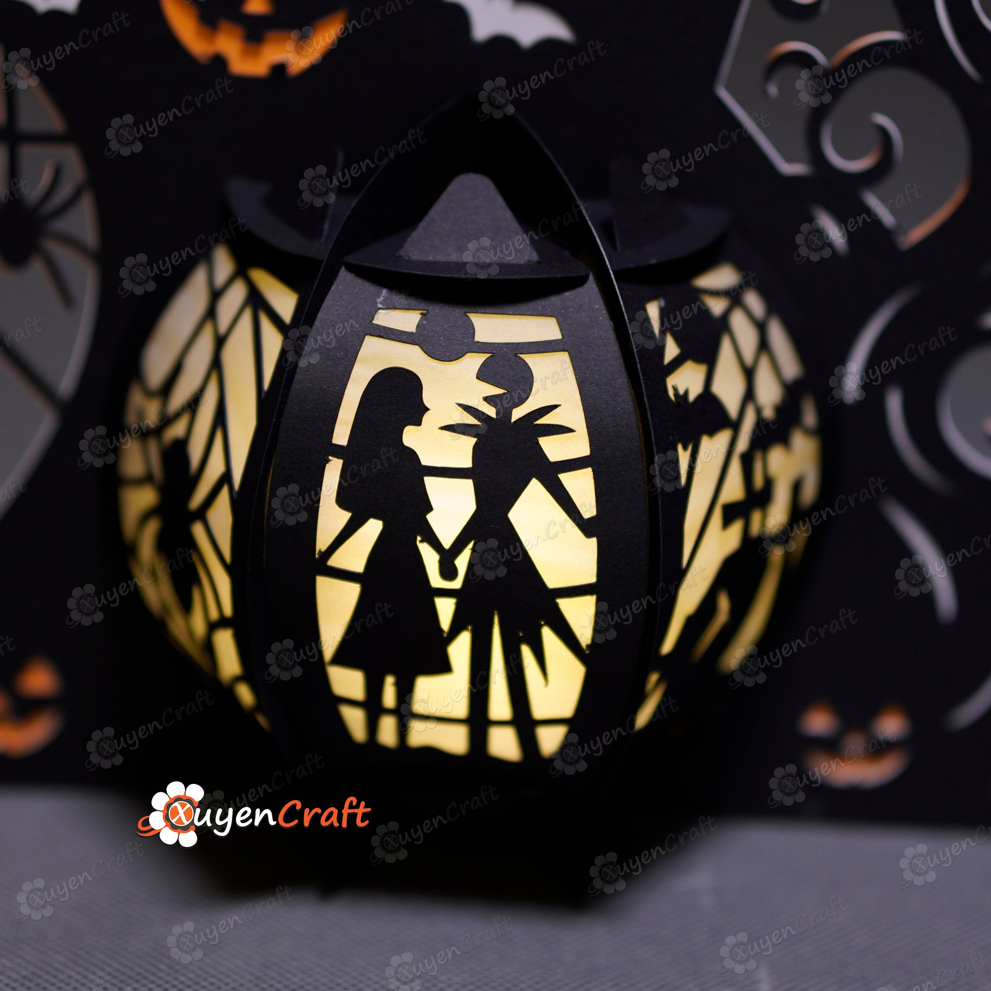 This is Spooky Spiral Hill Lantern Template – DIY Halloween Papercraft ...
