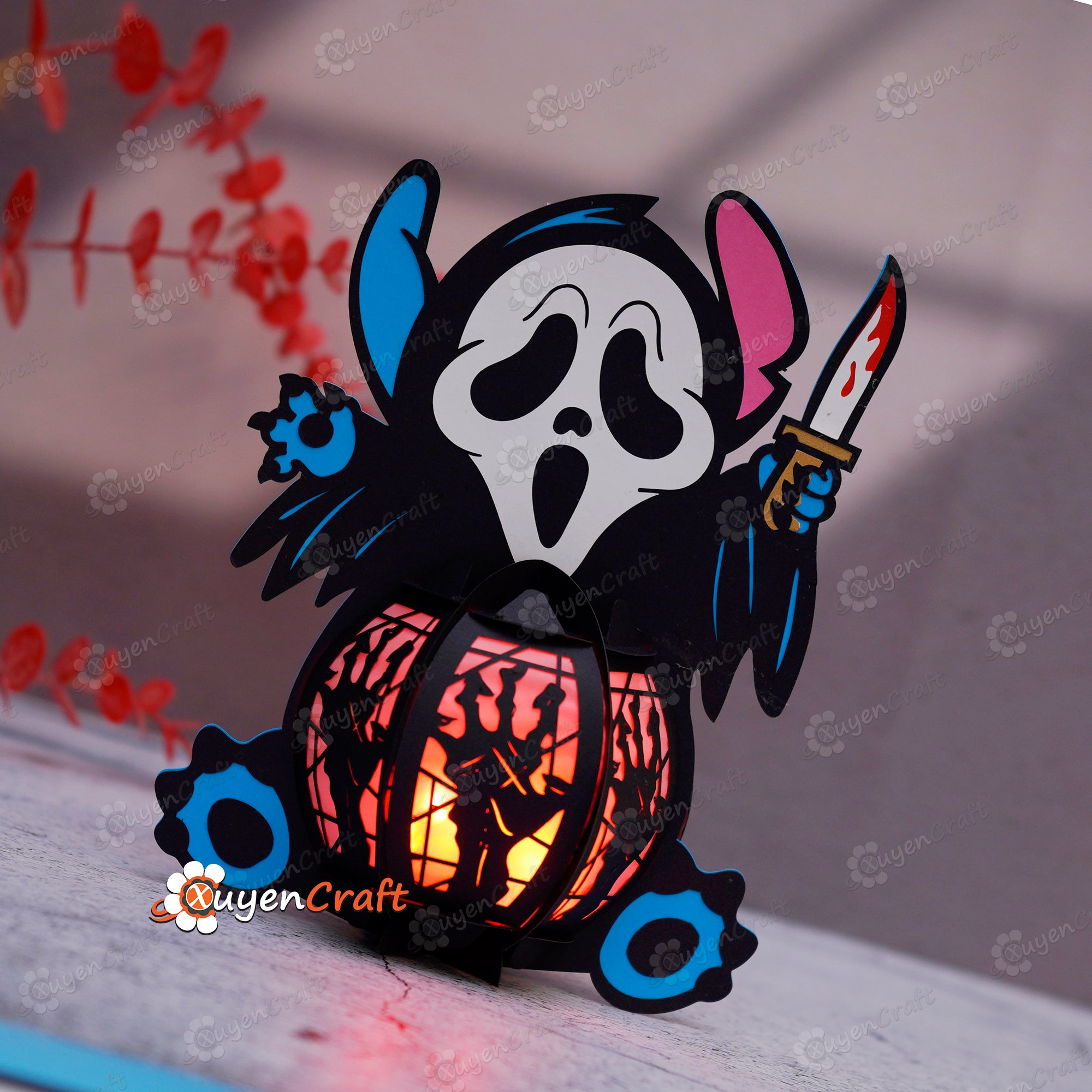 Set 3 Stitch Ghost Lantern SVG, Studio, PDF Templates – 3dfancy