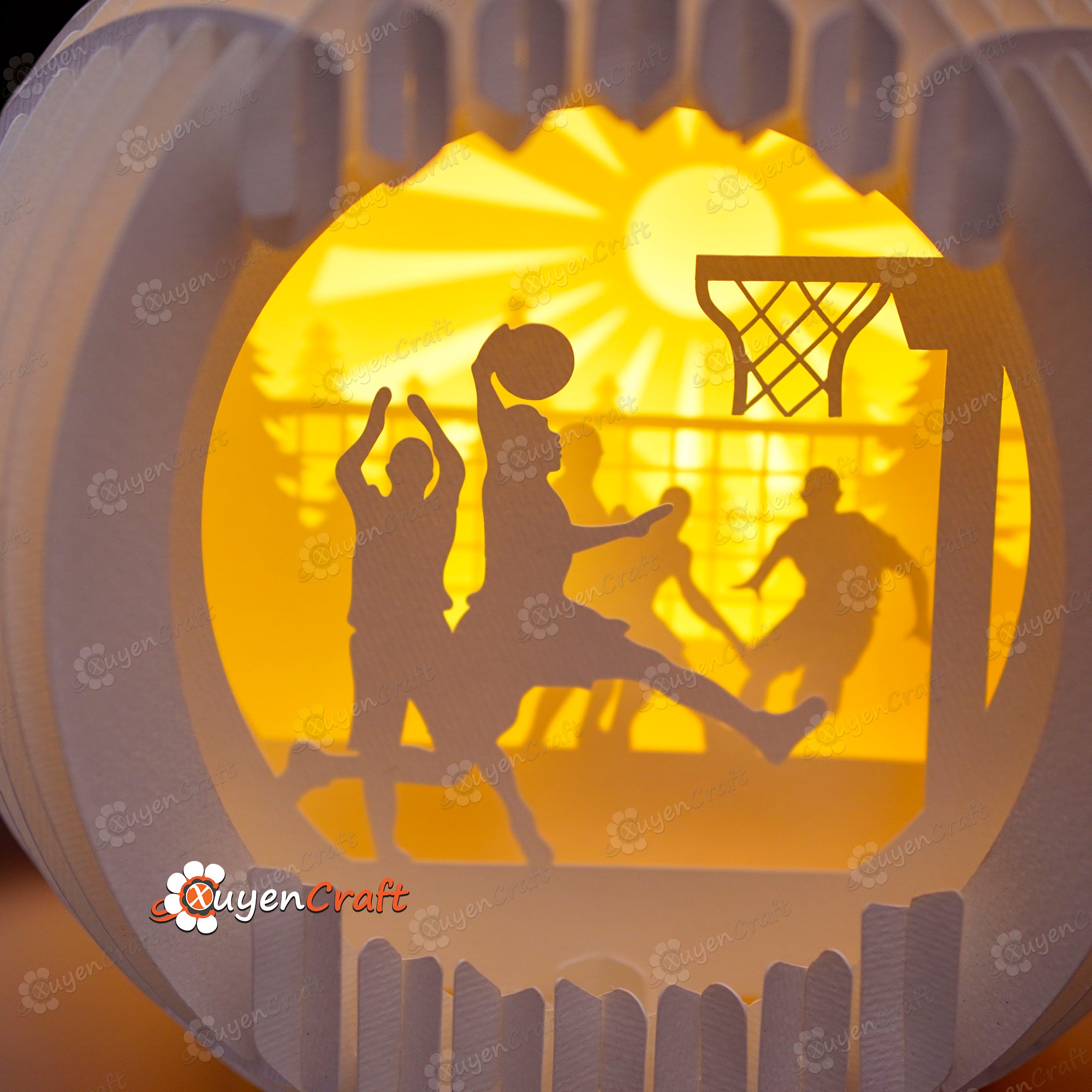 Basketball Sphere Popup PDF, SVG Template for Cricut Projects, ScanNcu ...