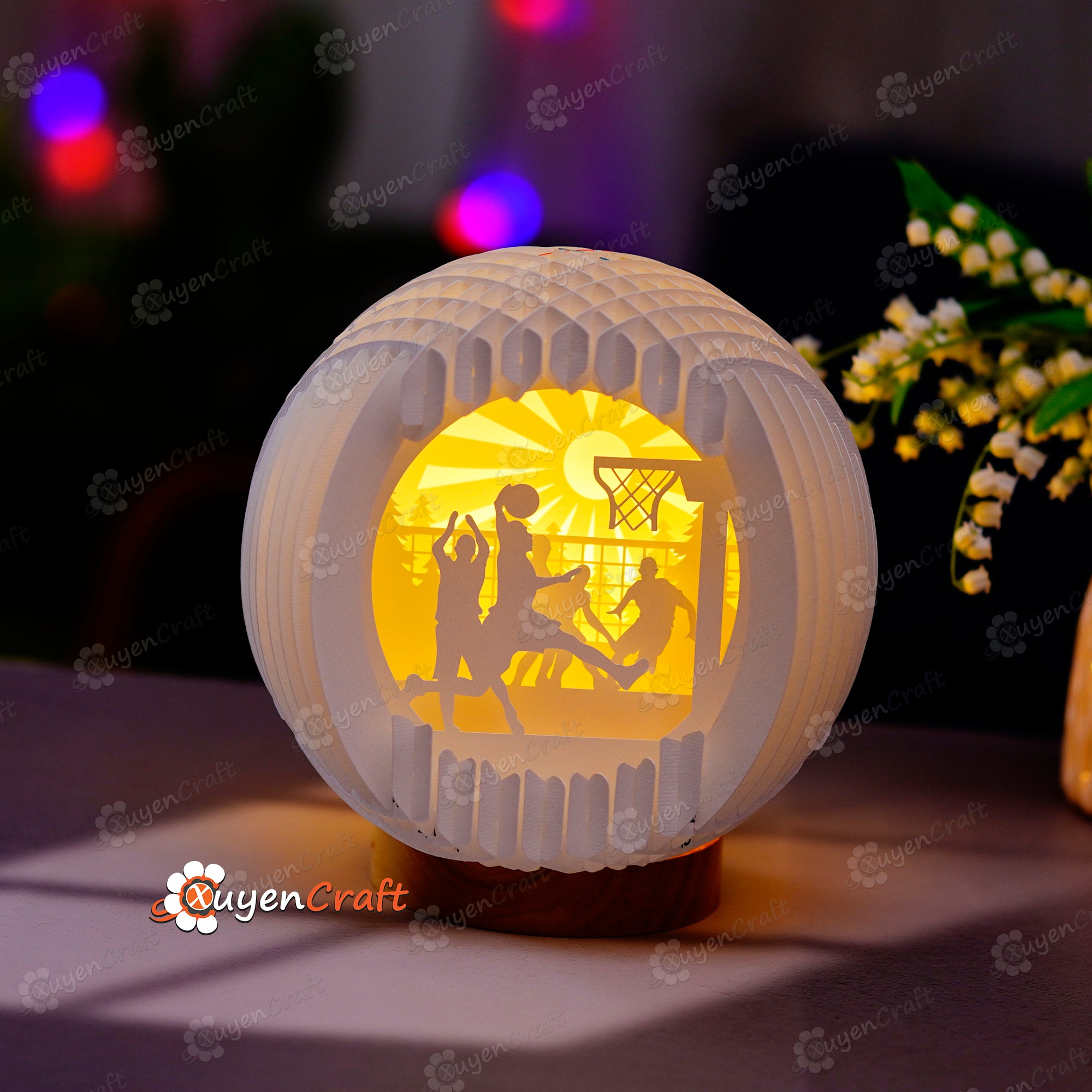 Basketball Sphere Popup PDF, SVG Template for Cricut Projects, ScanNcu ...