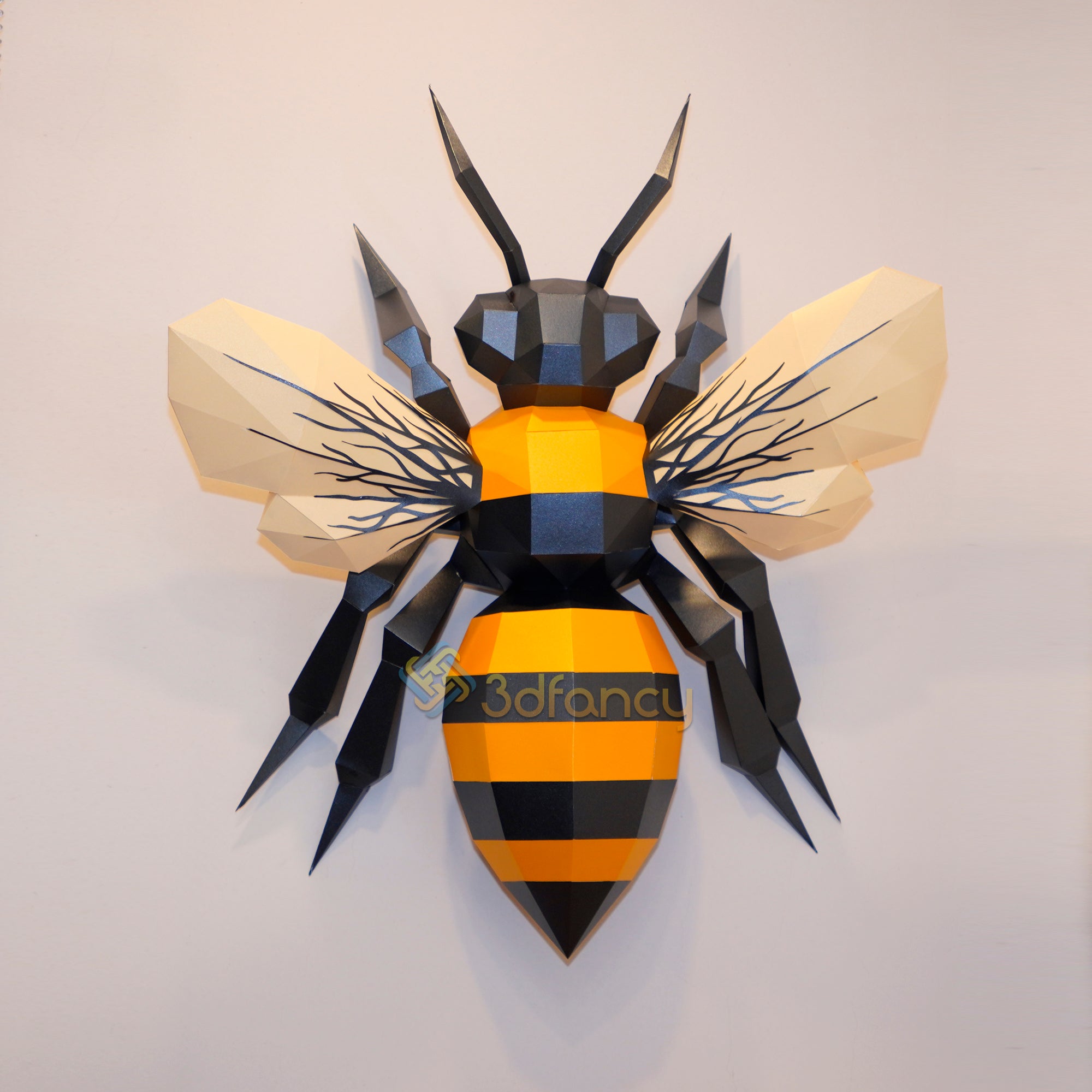3D Bee Papercraft SVG PDF Template – 3dfancy
