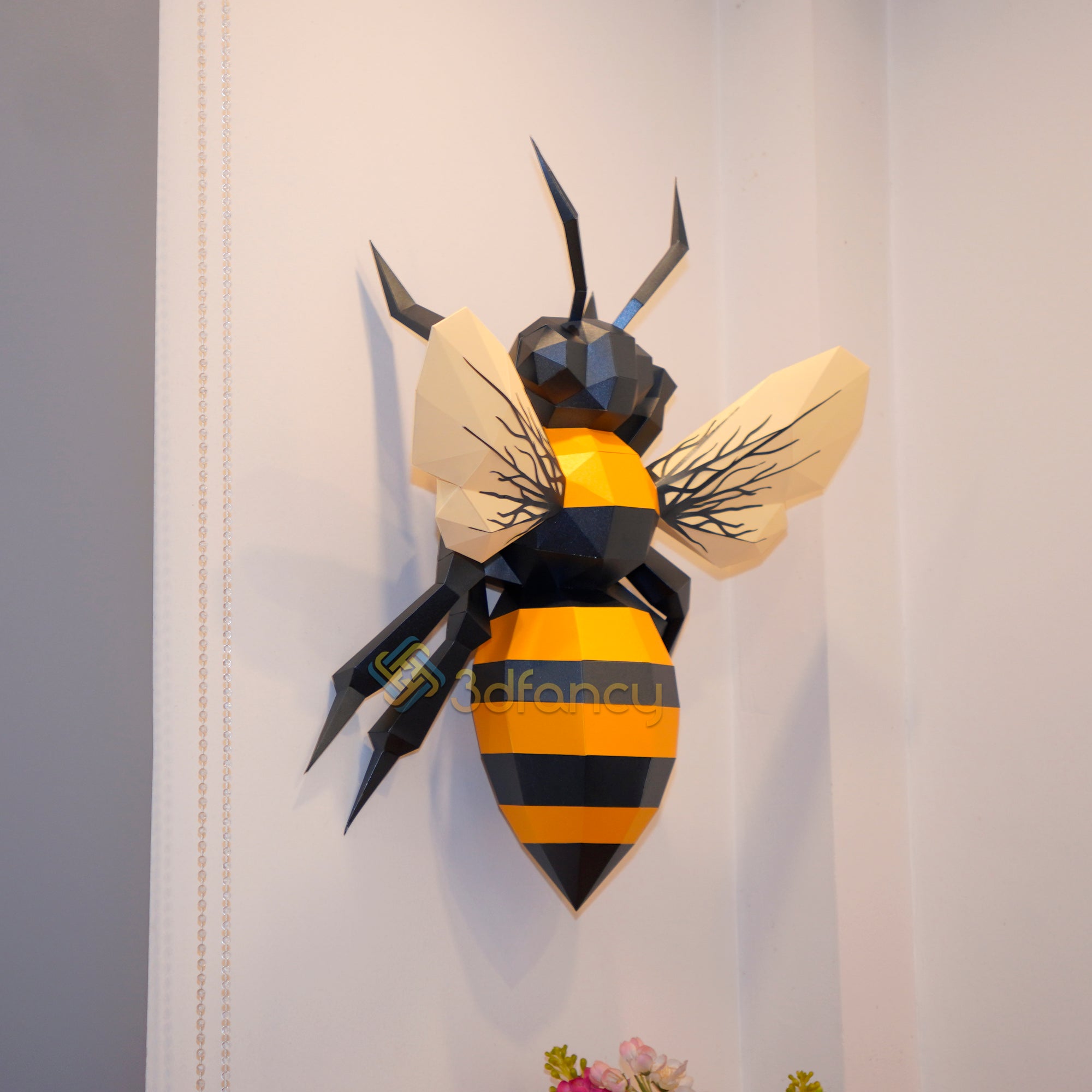 3D Bee Papercraft SVG PDF Template – 3dfancy