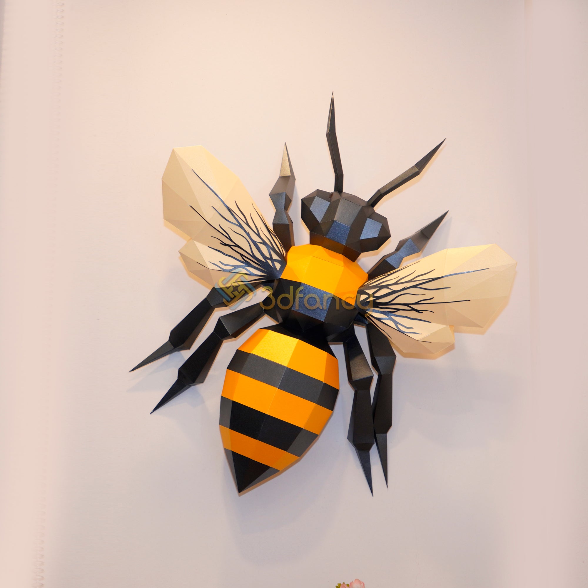 3D Bee Papercraft SVG PDF Template – 3dfancy