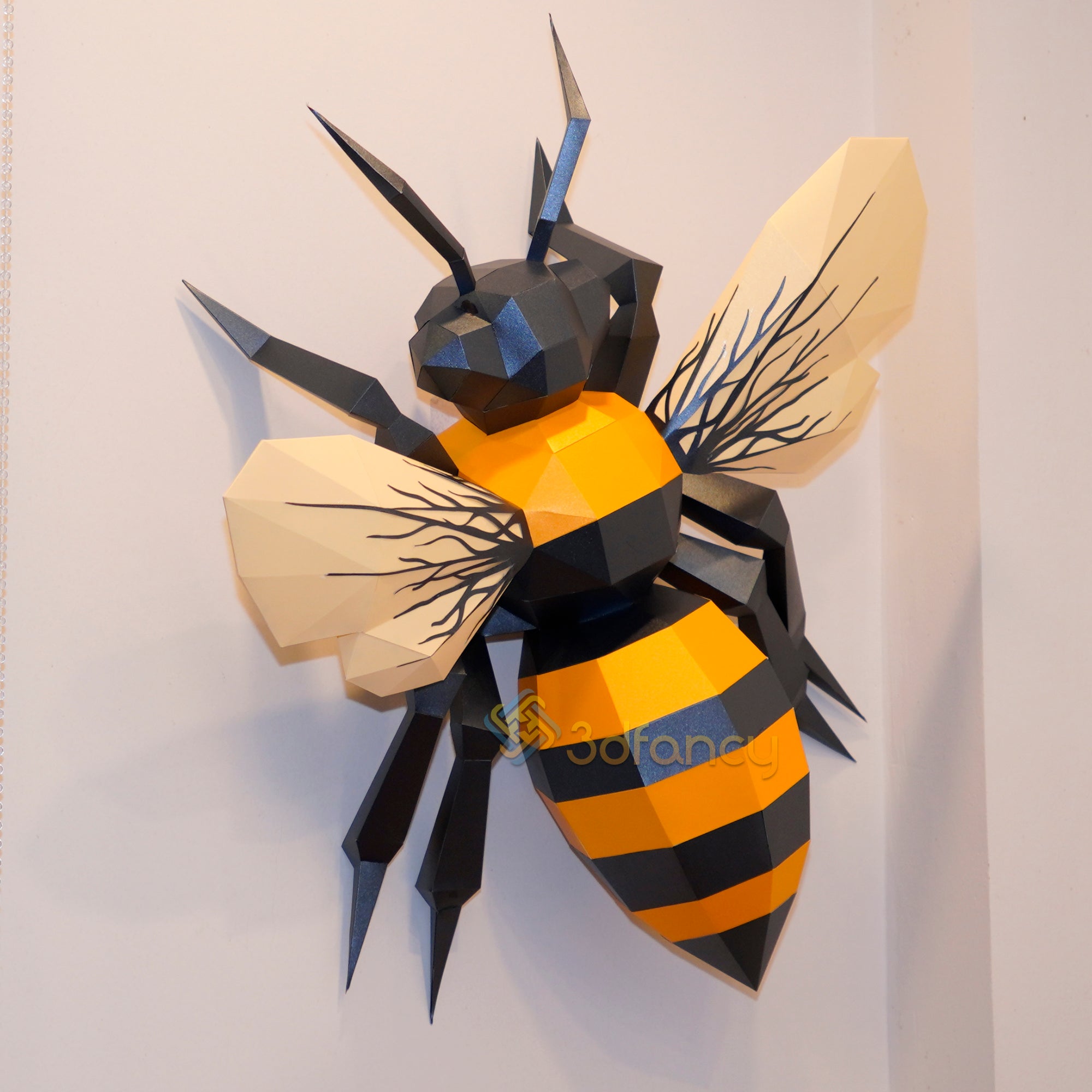 3D Bee Papercraft SVG PDF Template – 3dfancy