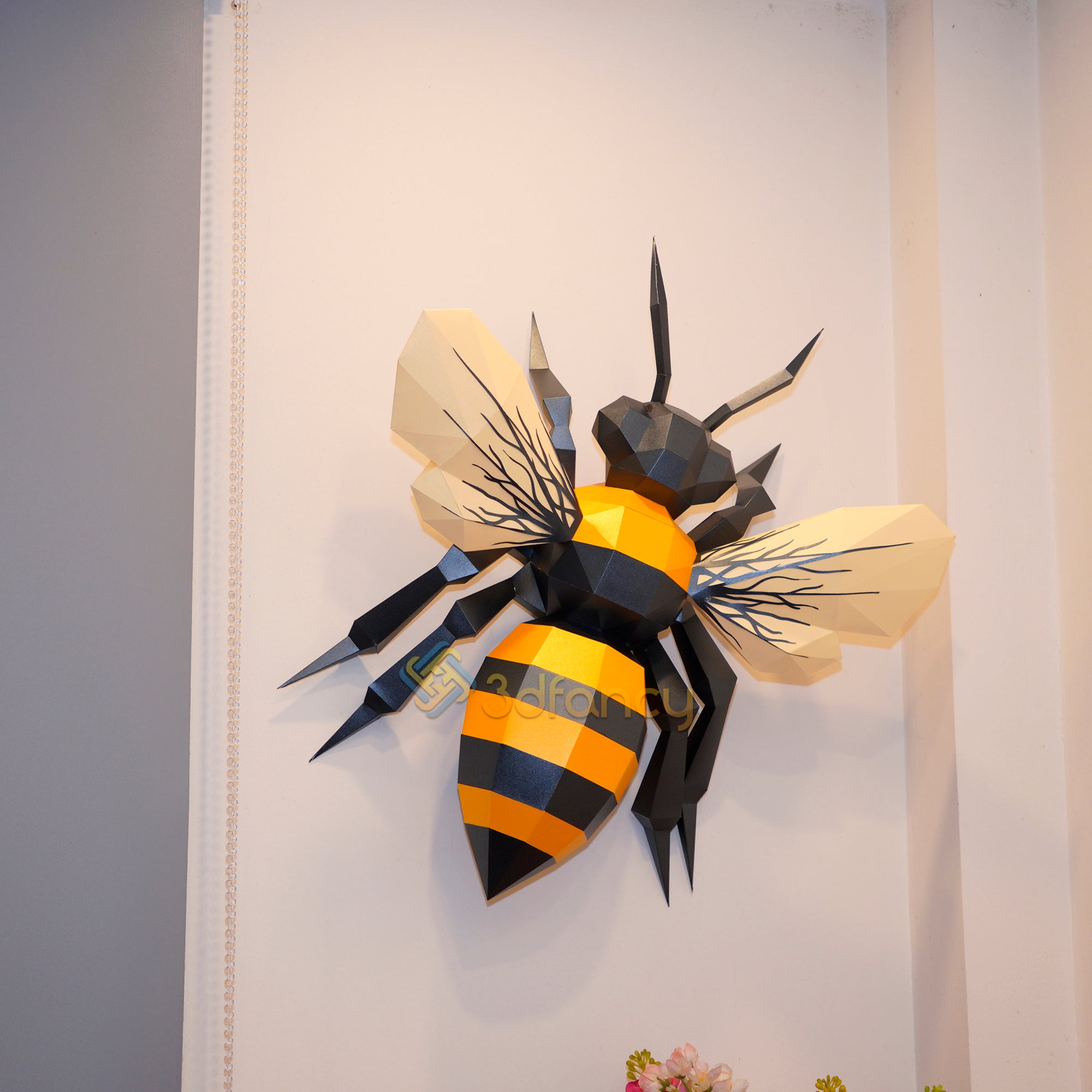 3D Bee Papercraft SVG PDF Template – 3dfancy