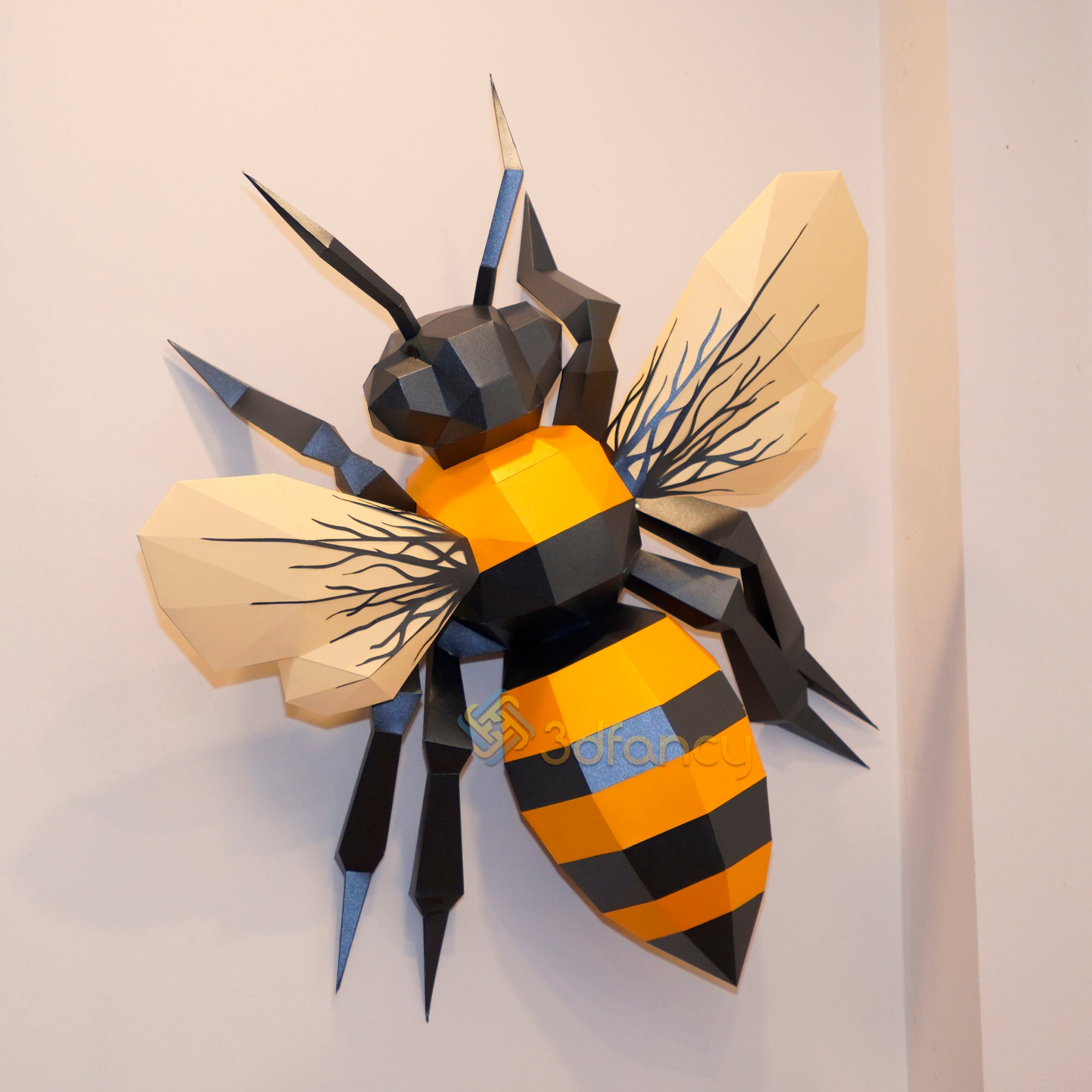 3D Bee Papercraft SVG PDF Template – 3dfancy
