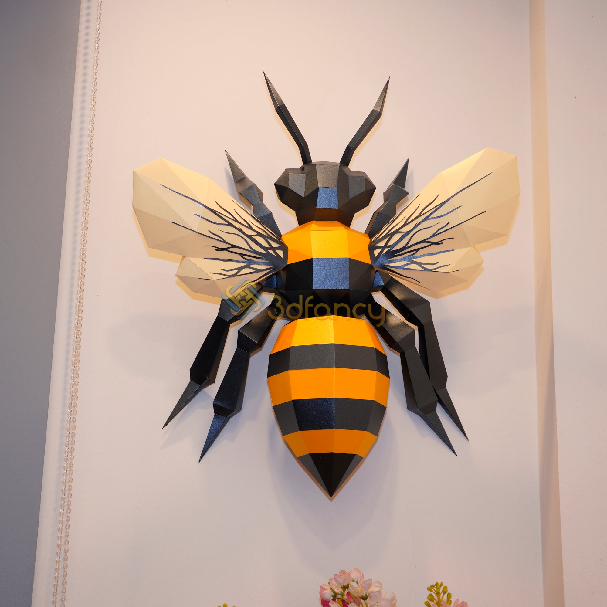 3D Bee Papercraft SVG PDF Template – 3dfancy