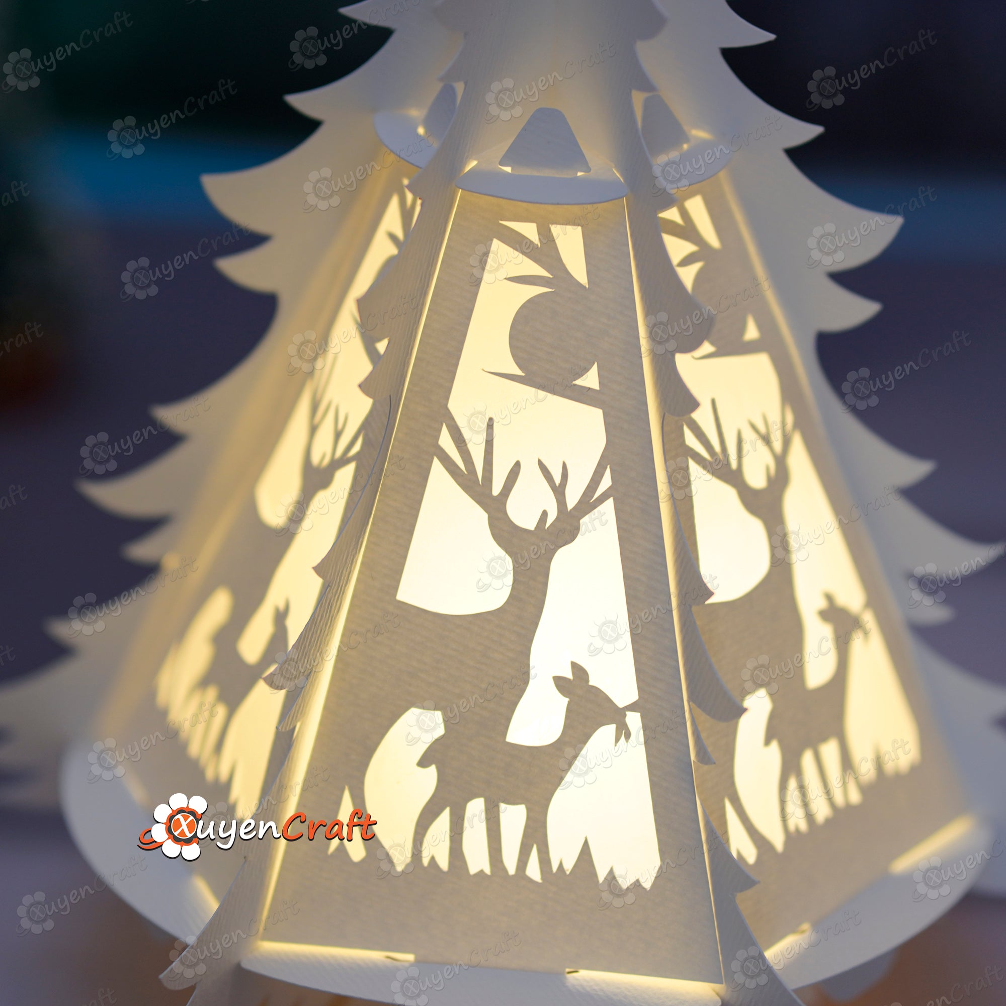 Set 3 Christmas Tree Lantern SVG, Studio, PDF Templates – 3dfancy
