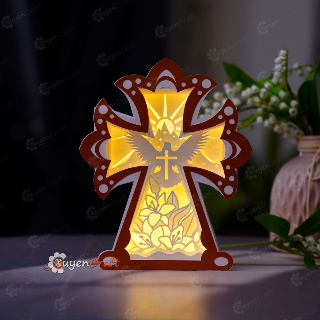 Cross Shadow Box PDF, SVG, Studio Template for you DIY Easter Lightbox ...