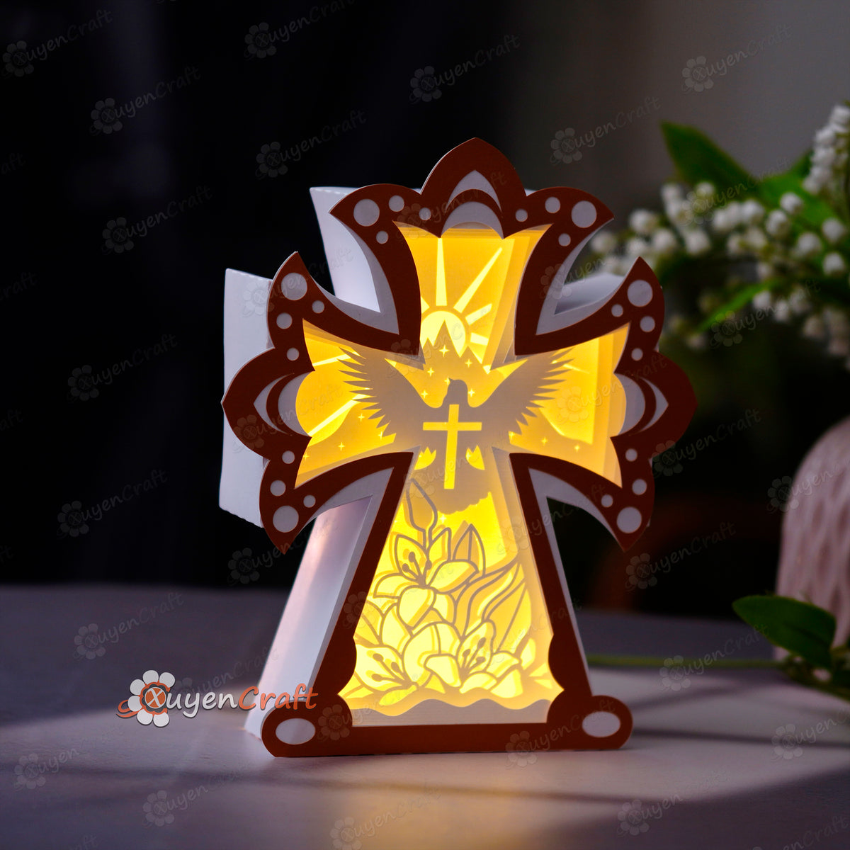 Cross Shadow Box PDF, SVG, Studio Template for you DIY Easter Lightbox ...