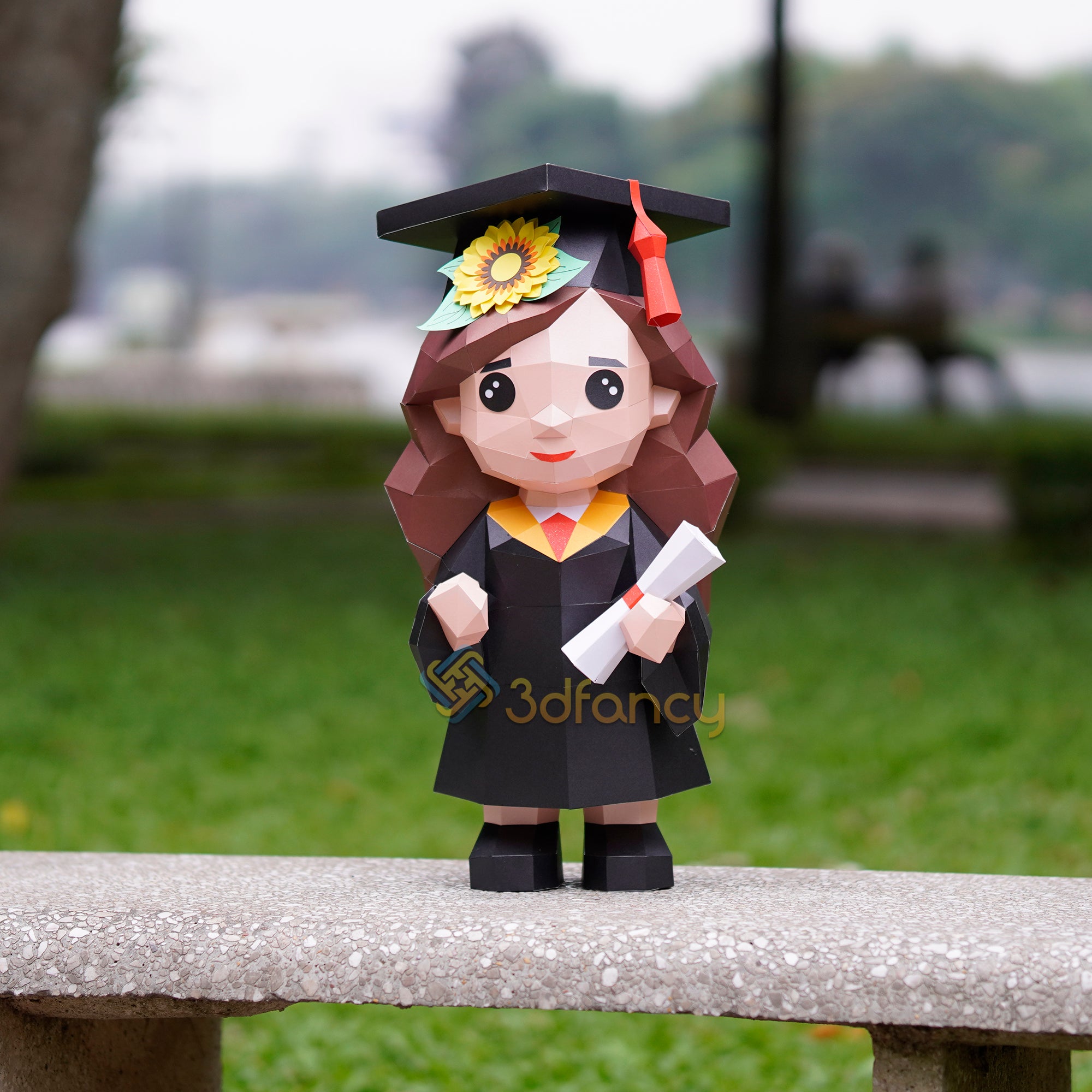 Graduation Gift DIY – 3D Girl Papercraft Template SVG PDF for Cricut S ...