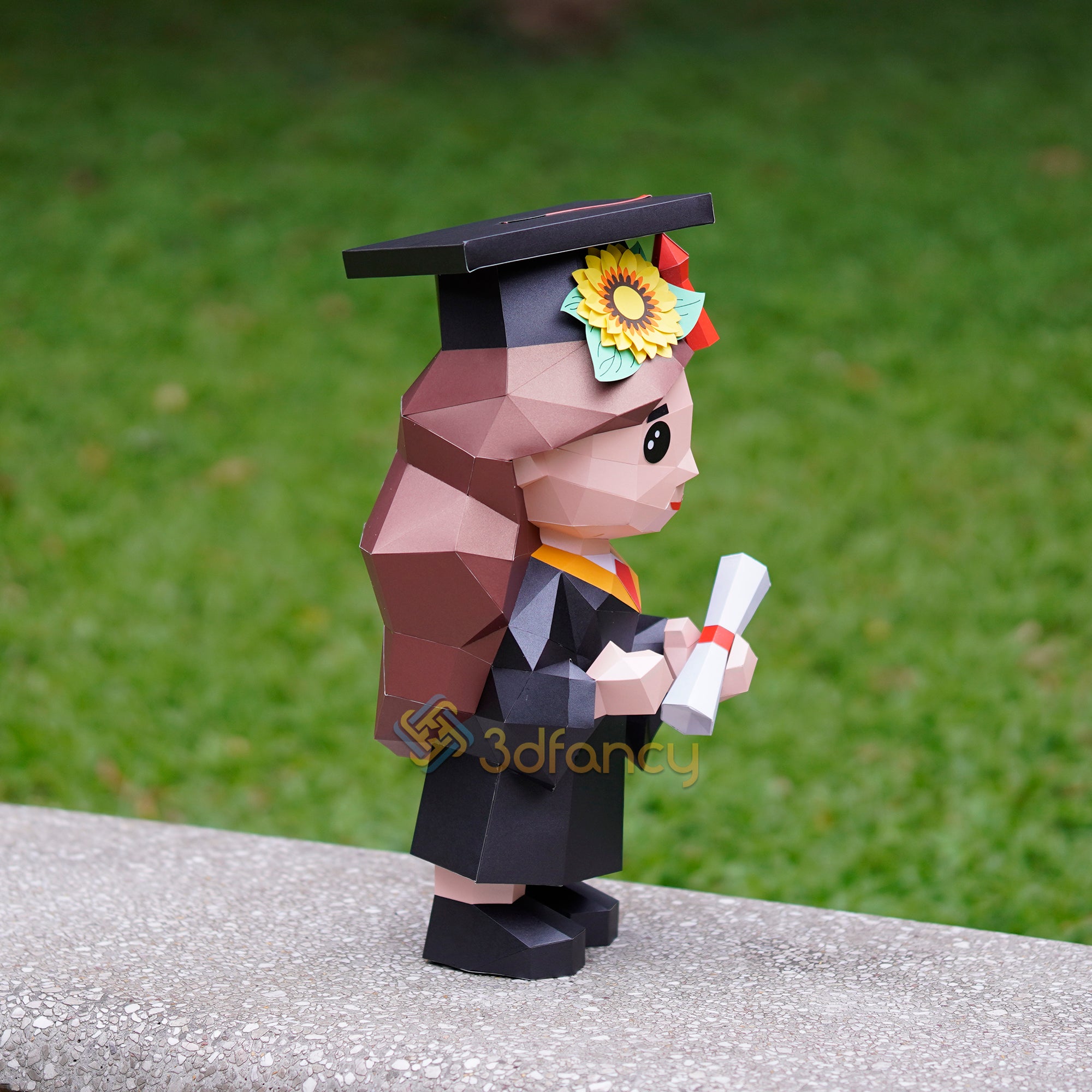 Graduation Gift DIY – 3D Girl Papercraft Template SVG PDF for Cricut S ...