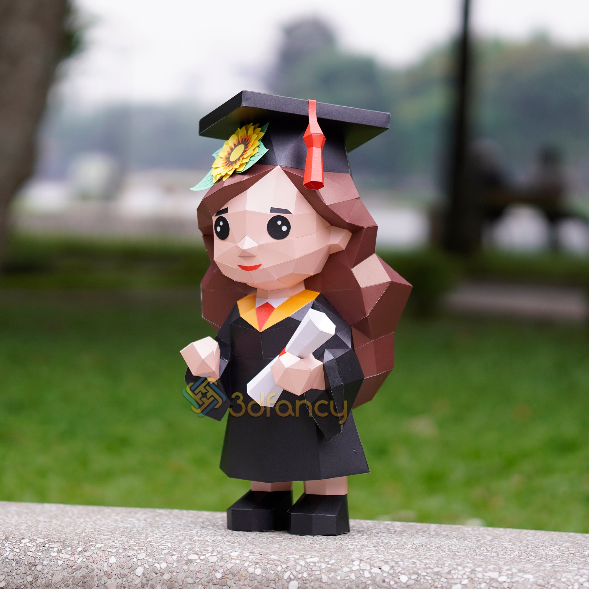 Graduation Gift DIY – 3D Girl Papercraft Template SVG PDF for Cricut S ...