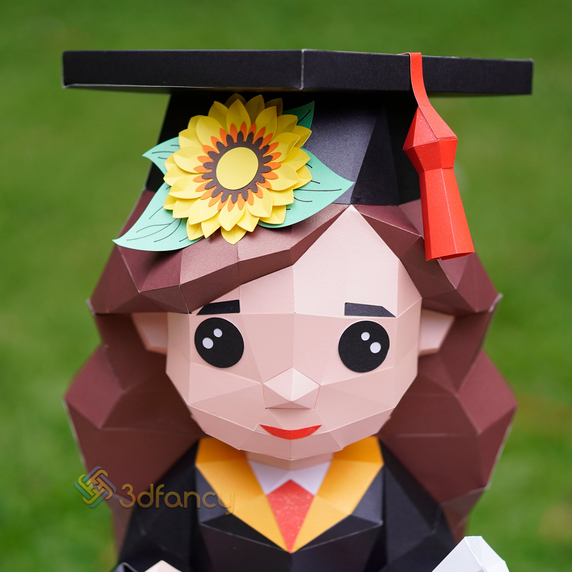Graduation Gift DIY – 3D Girl Papercraft Template SVG PDF for Cricut S ...