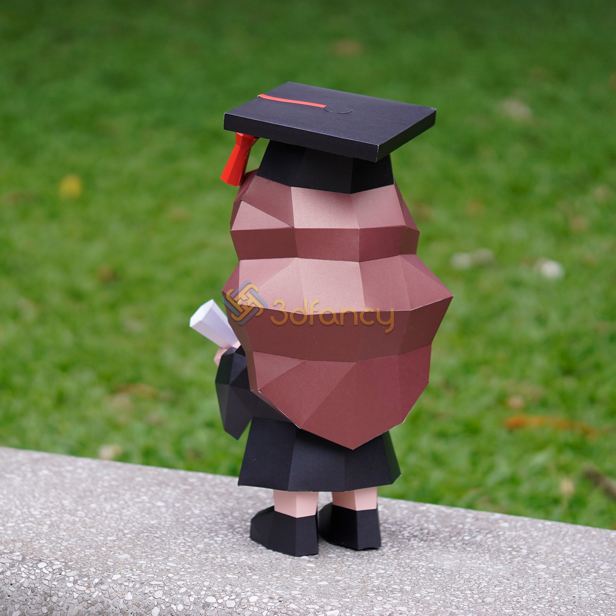 Graduation Gift DIY – 3D Girl Papercraft Template SVG PDF for Cricut S ...