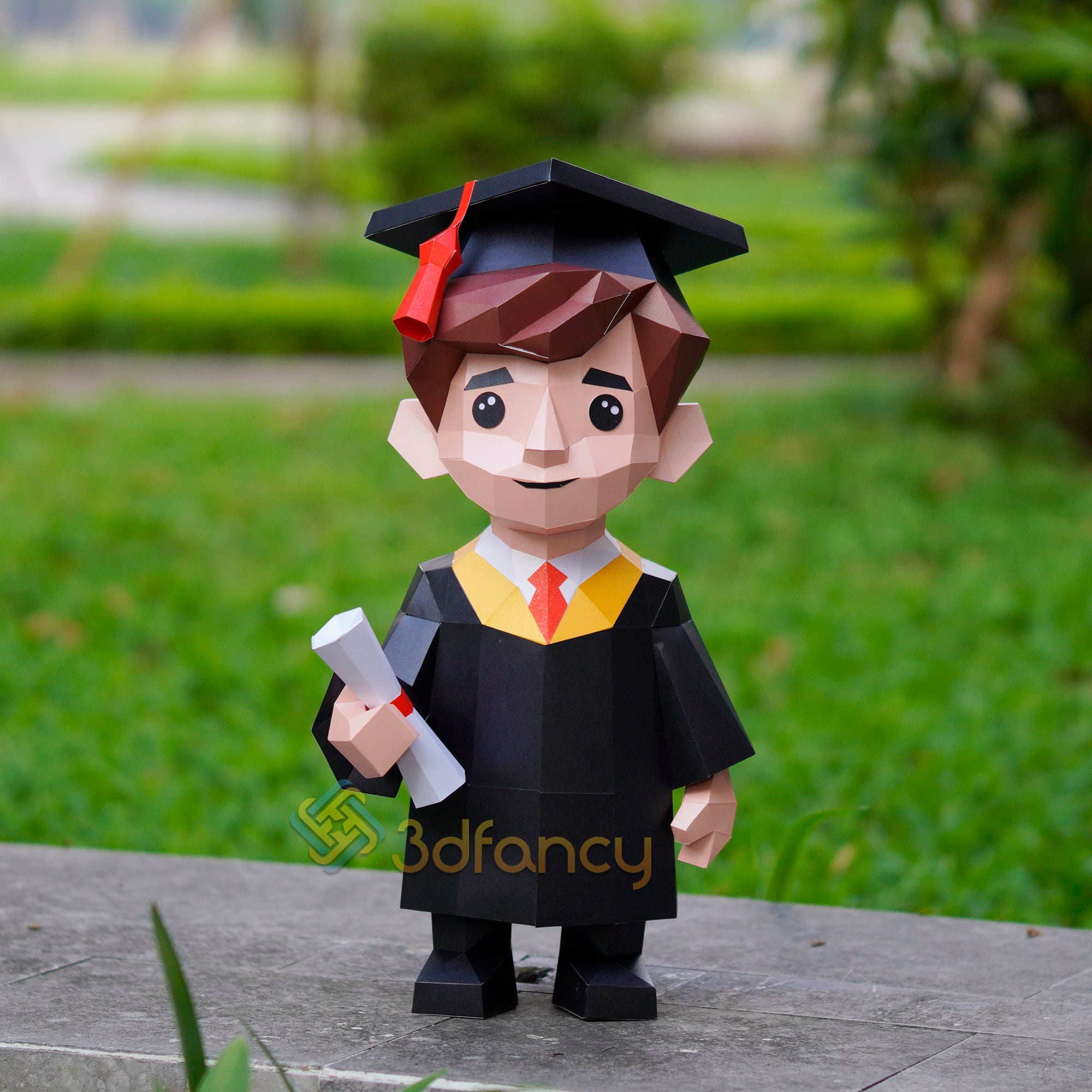 3D Boy Graduation Papercraft SVG PDF – DIY Gift Template for Cricut Si ...