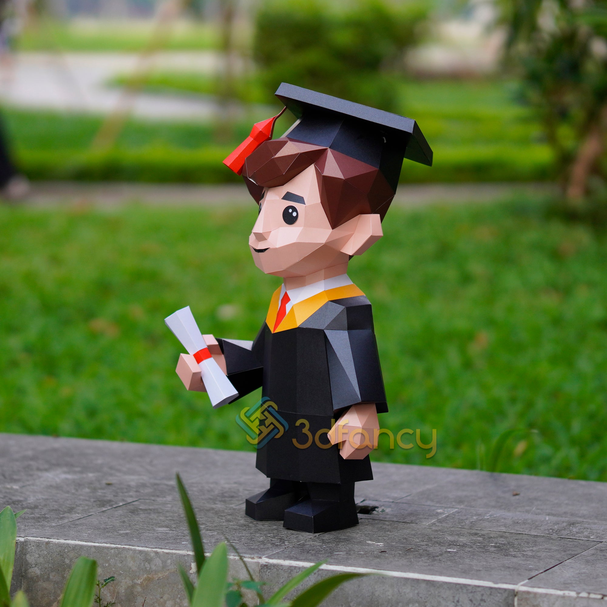 3D Boy Graduation Papercraft SVG PDF – DIY Gift Template for Cricut Si ...