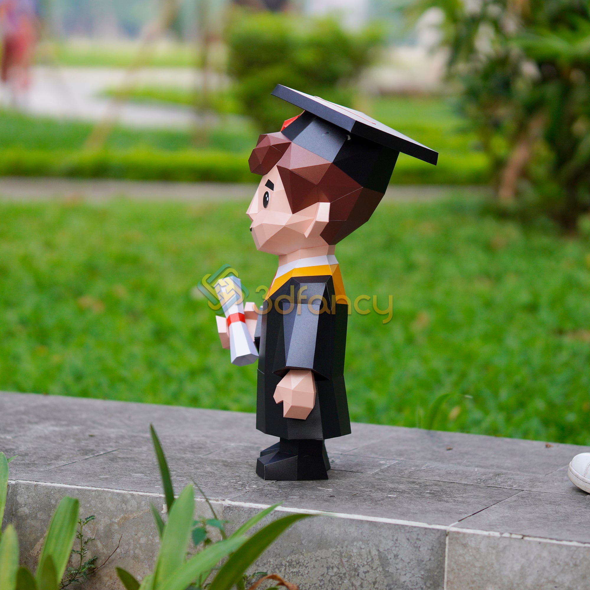 3D Boy Graduation Papercraft SVG PDF – DIY Gift Template for Cricut Si ...