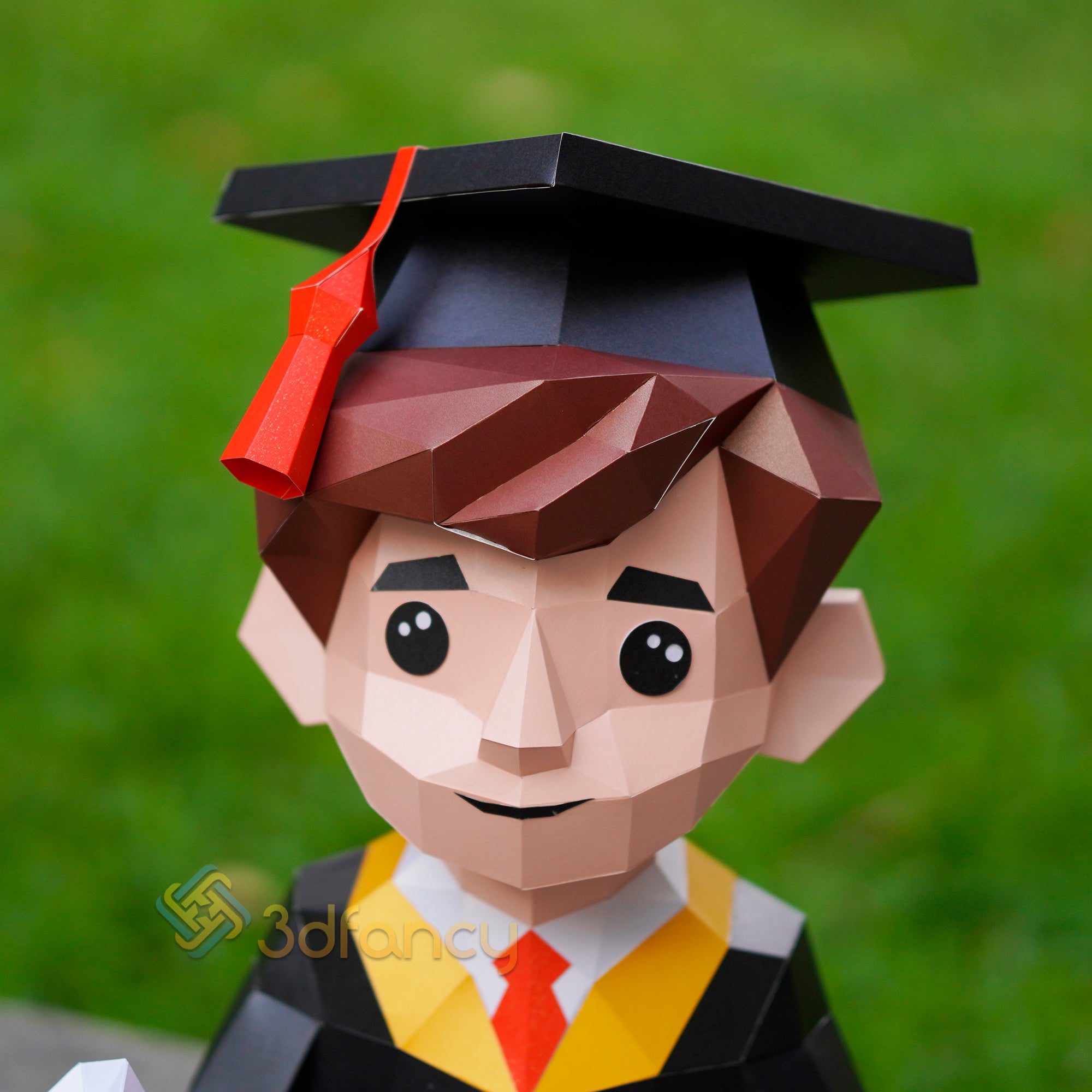 Set of 2 Graduation Papercraft SVG PDF – 3D Boy & Girl DIY Gift Templa ...