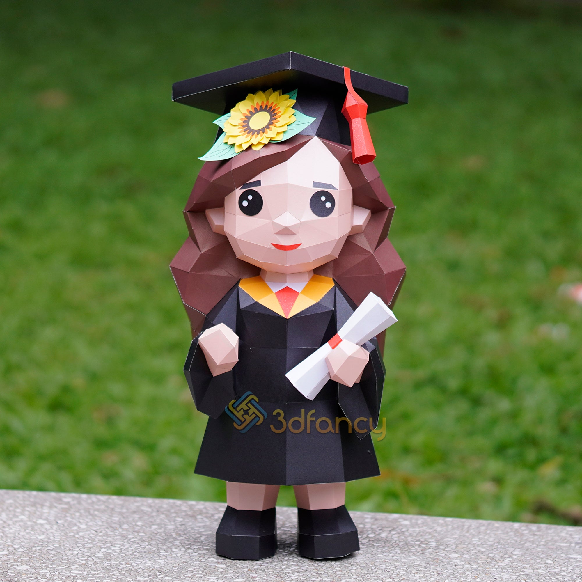 Set of 2 Graduation Papercraft SVG PDF – 3D Boy & Girl DIY Gift Templa ...