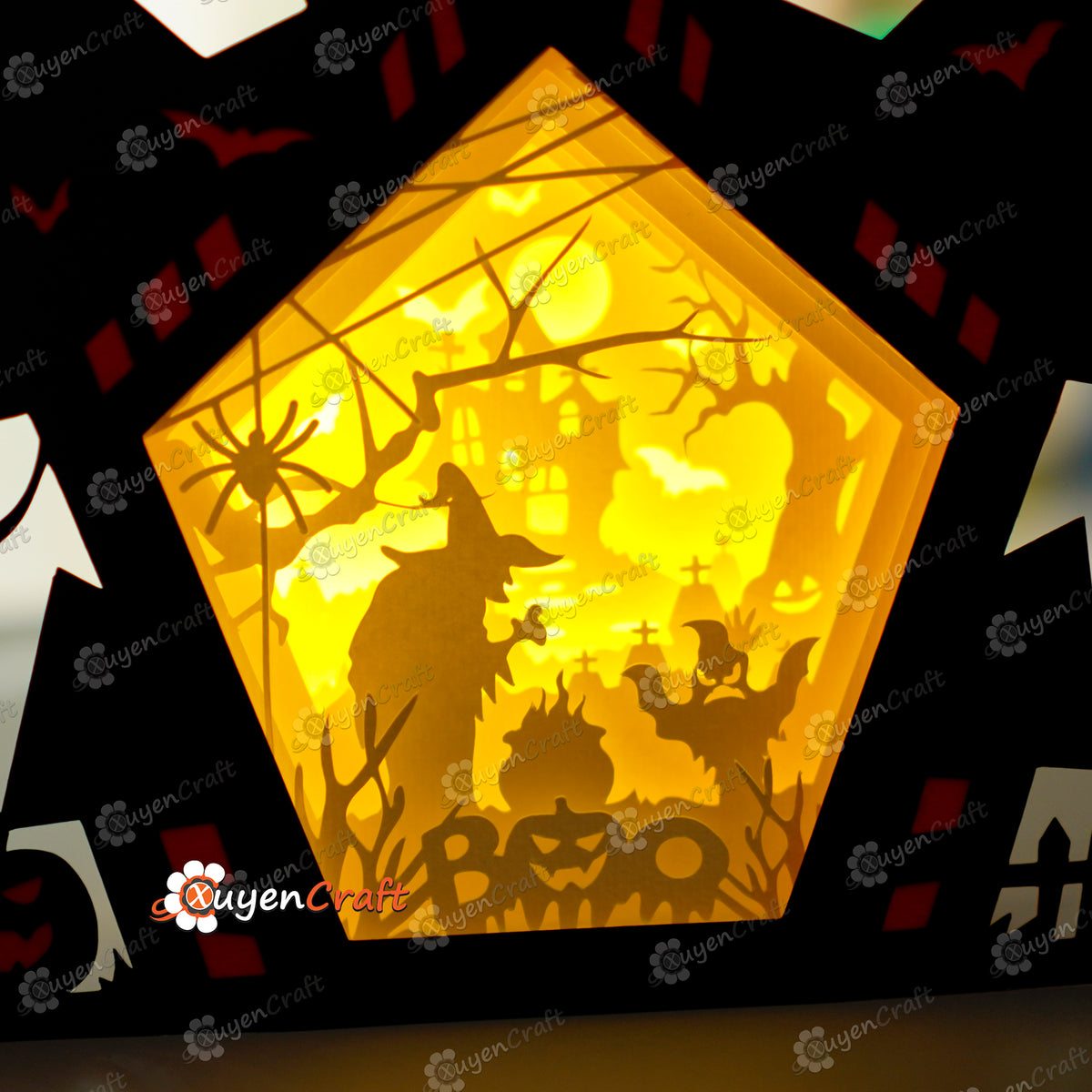 Combo 3 Haunted House Shadow Box Halloween PDF, SVG Light Box for Cric ...