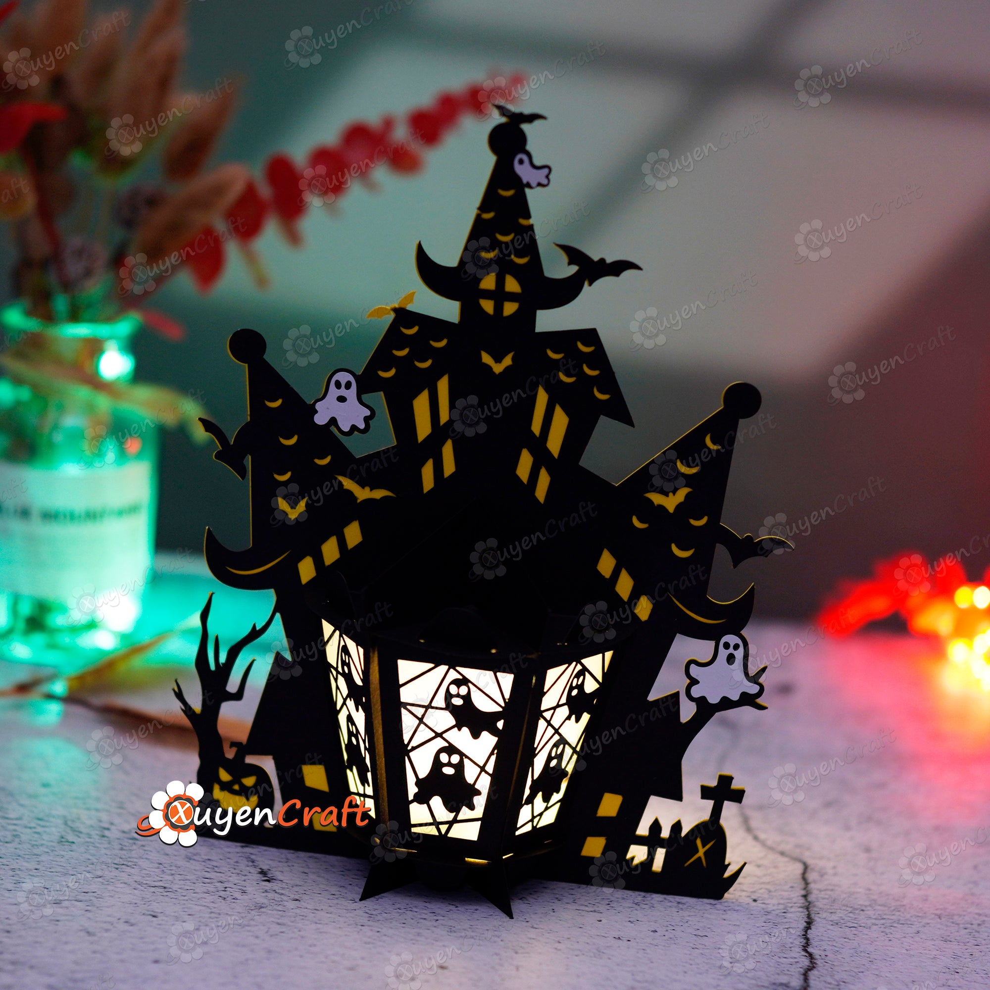 Haunted House Lantern SVG, Studio, PDF Templates – 3dfancy