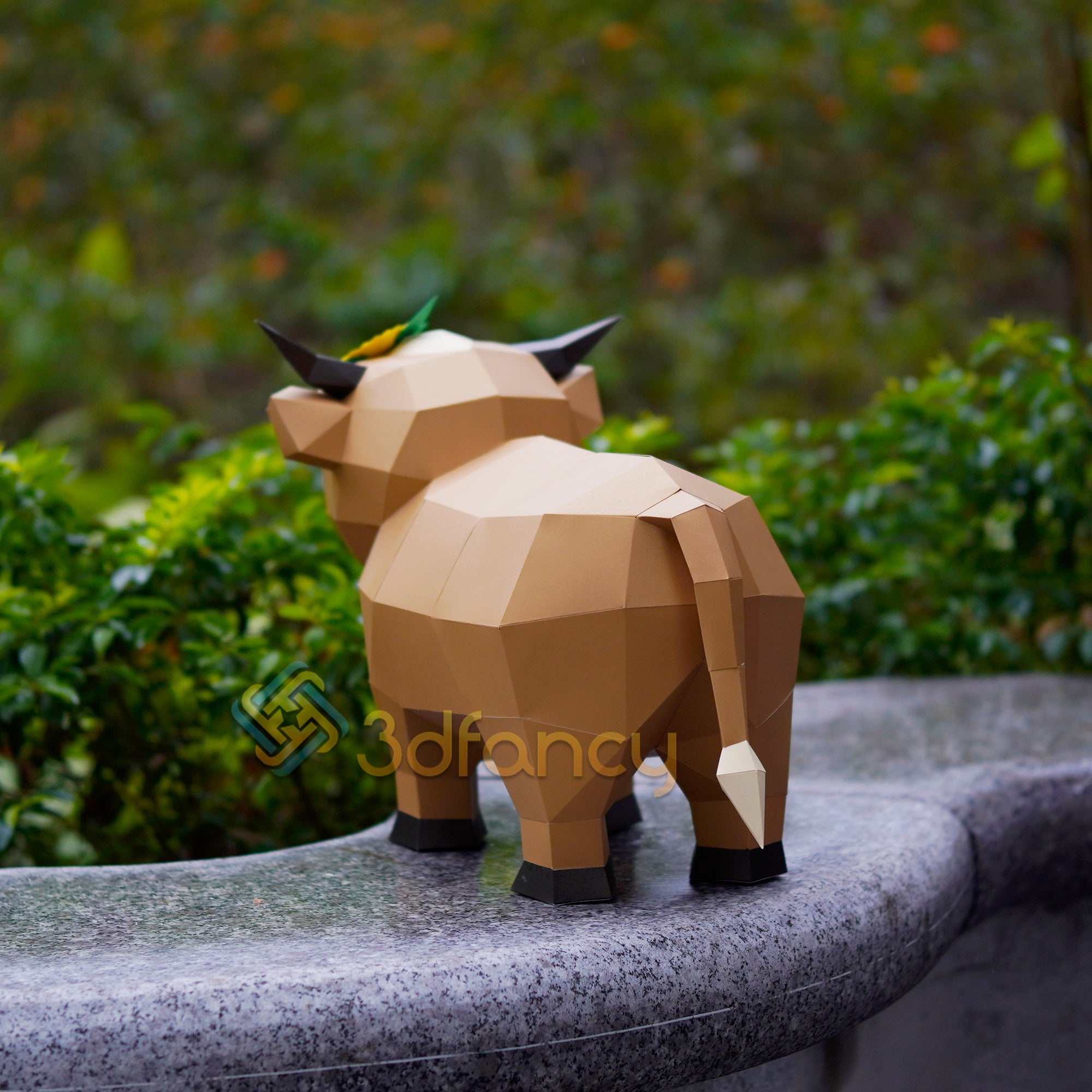 Low poly Highland Cow 3D Papercraft PDF, SVG Template – 3dfancy