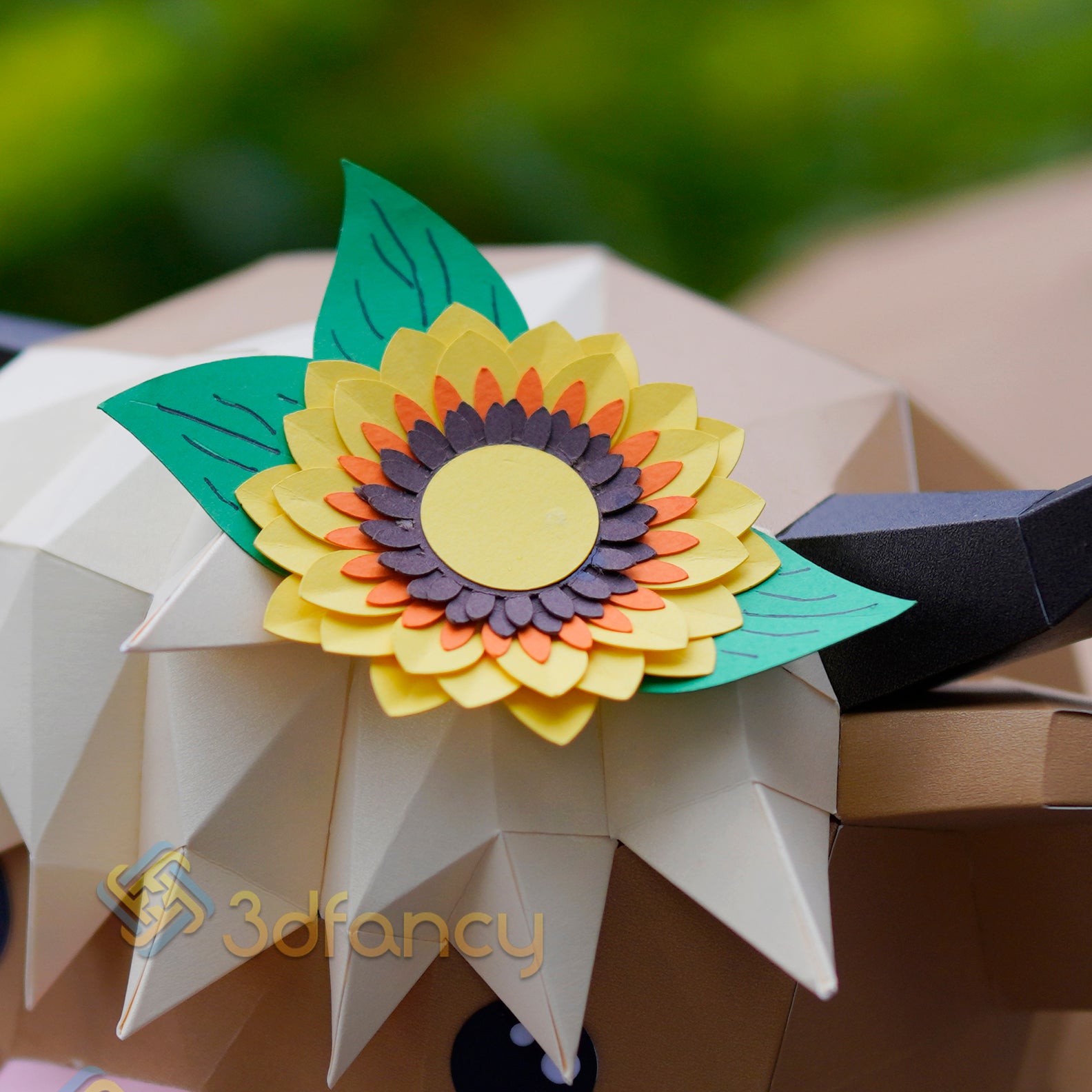 Papercraft Highland Cow Sitting PDF, SVG, Studio Template – 3dfancy