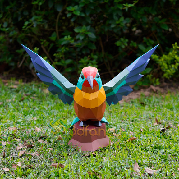 Low poly Hummingbird Papercraft PDF, SVG Template – 3dfancy