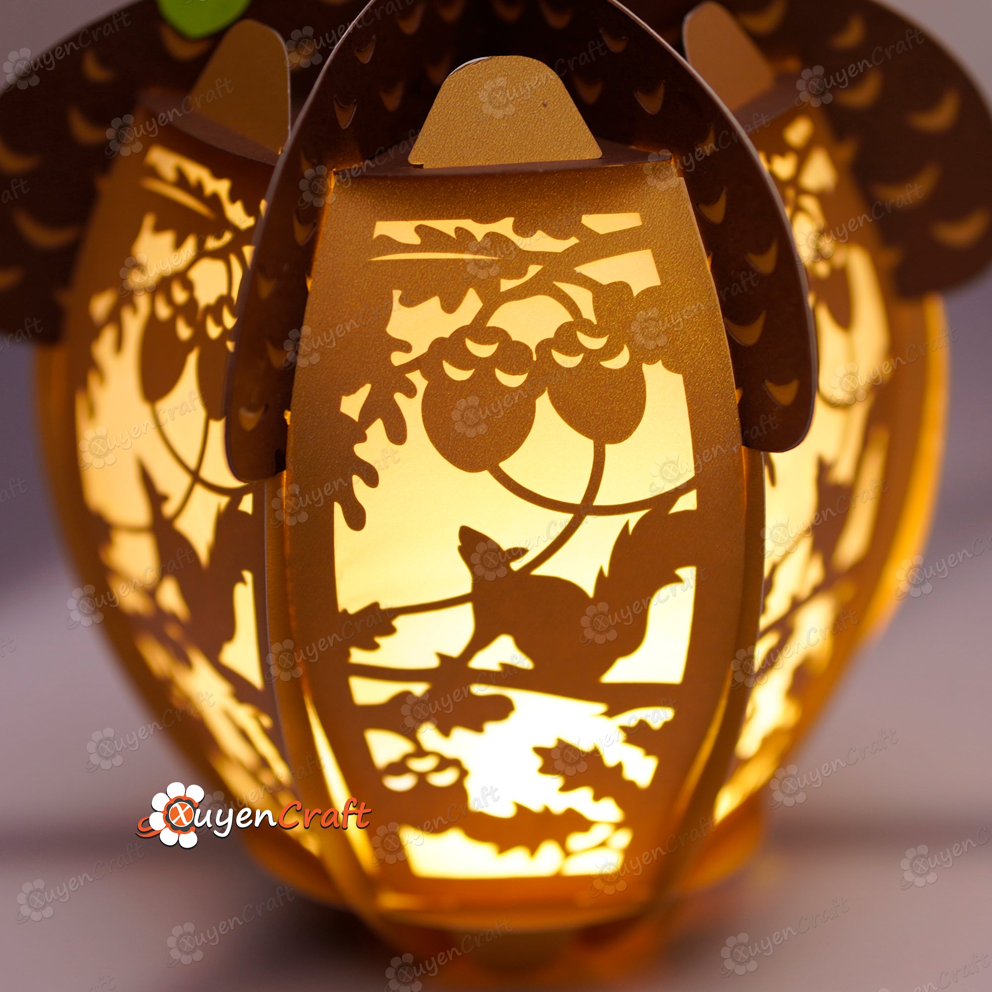 Pack 3 Autumn Lantern SVG, Studio, PDF Templates for you DIY Acorn Lan ...