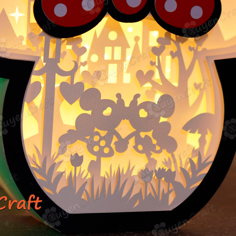 Head Mickey Minnie Shadow Box PDF, SVG, Studio Template – 3dfancy