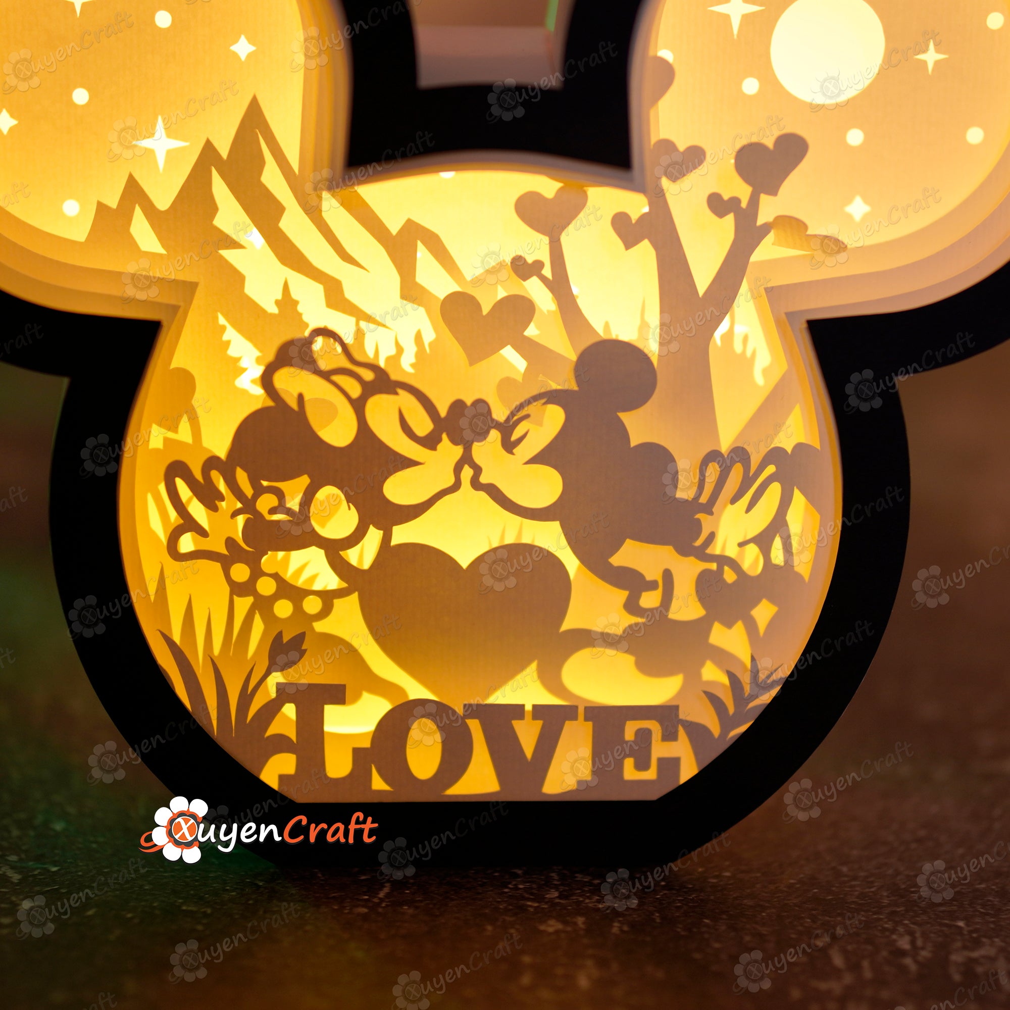 Head Mickey Shadow Box PDF, SVG, Studio Template – 3dfancy